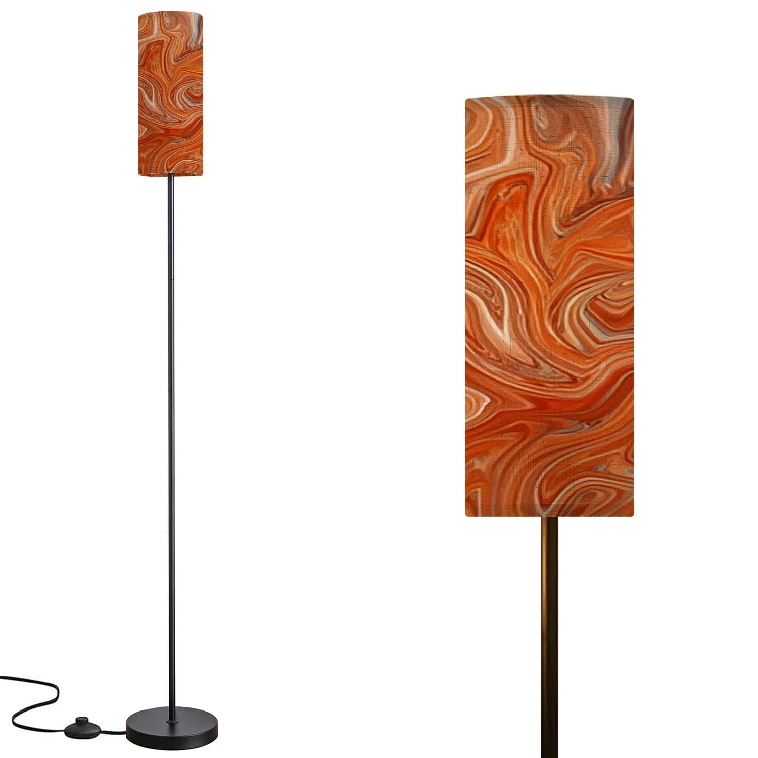 Modern Standing Lamps Orange psychedelic abstract art Trendy orange ...
