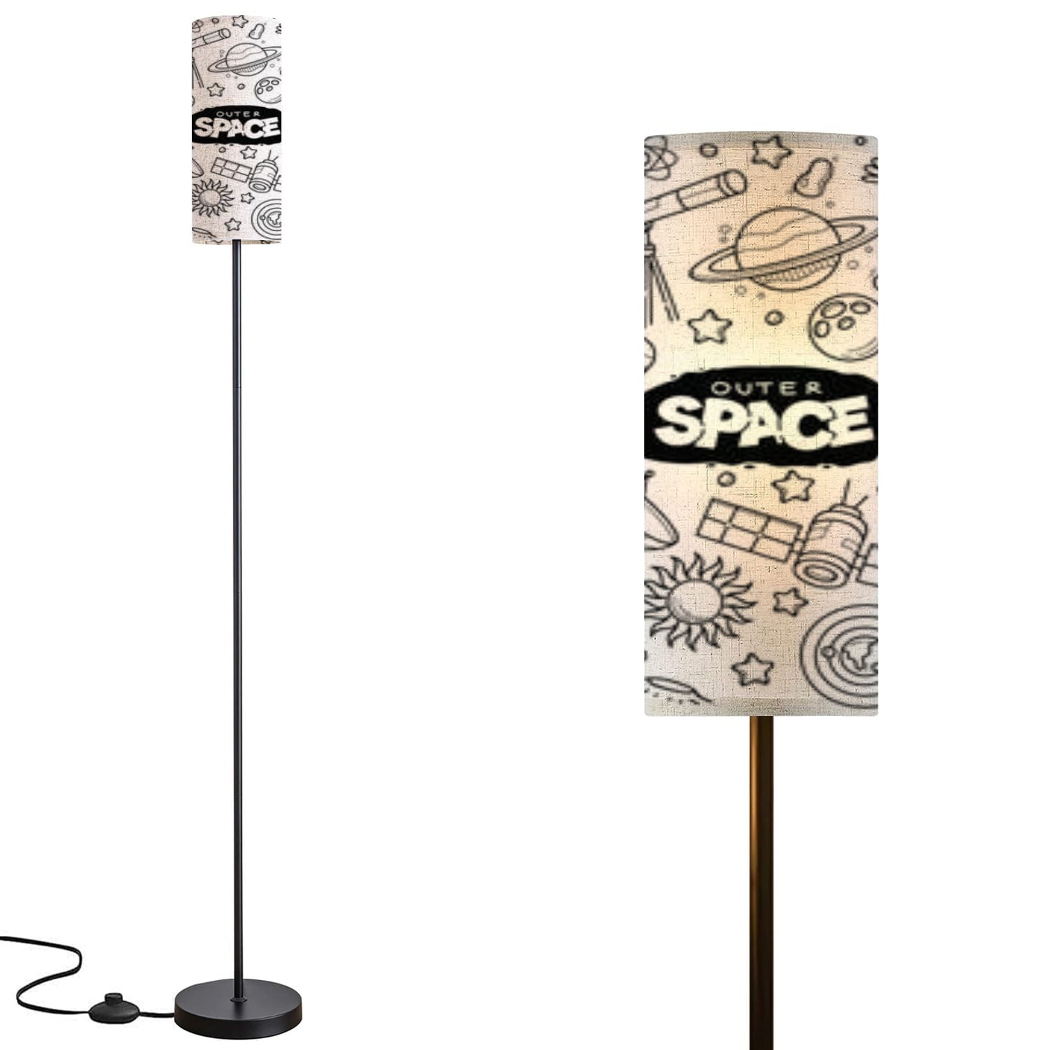 Modern Standing Lamps Outer space doodles Dimmable Floor Lamp Metal ...