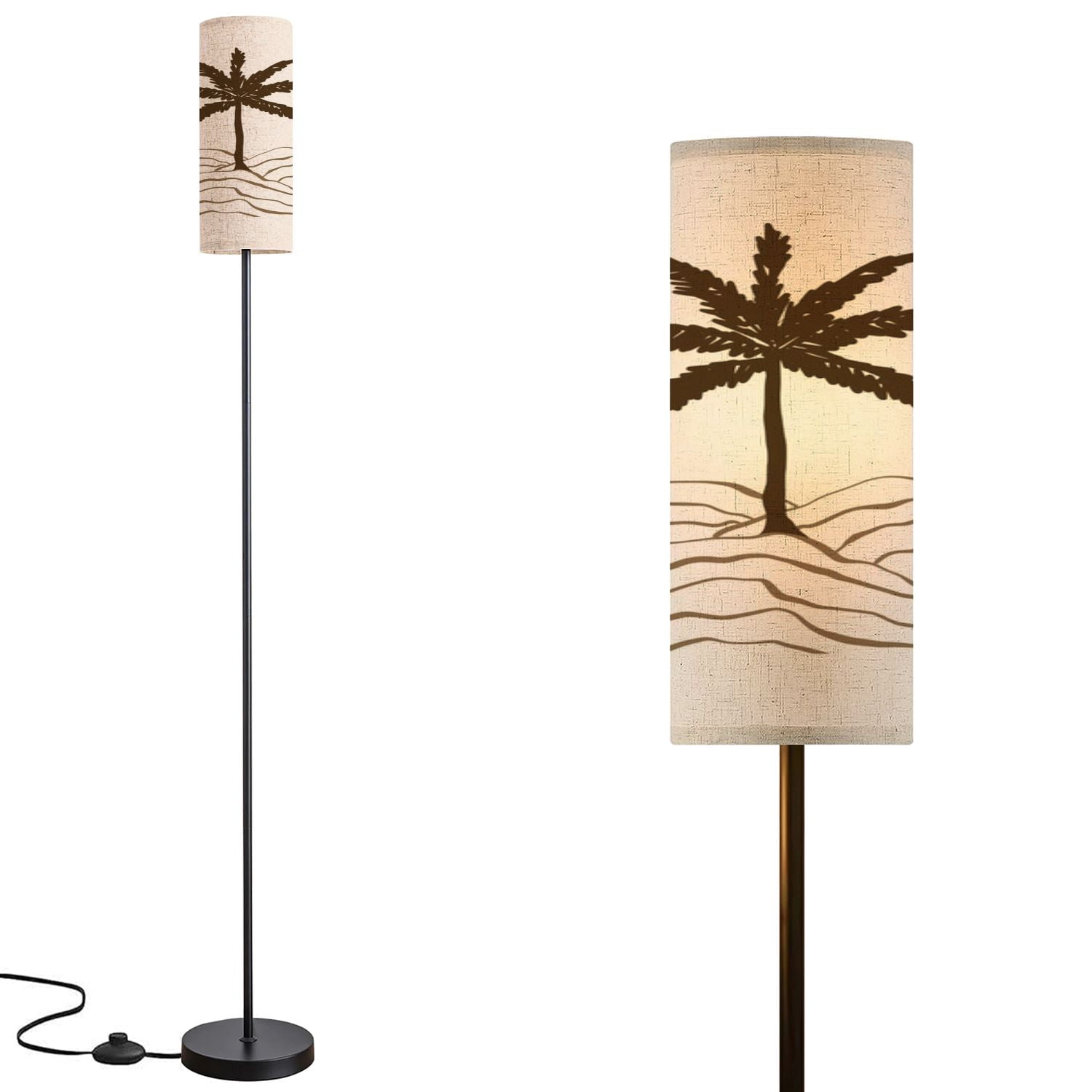 Modern Standing Lamps Palm tree hand drawn grunge line Dimmable Floor ...