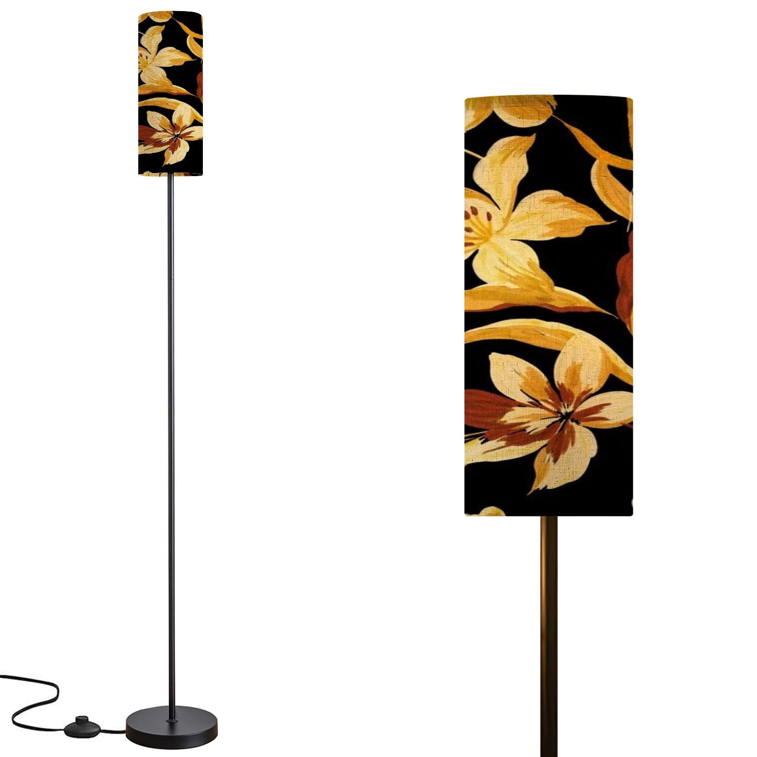 Modern Standing Lamps Pattern textile tropical leaves flowers palm ...