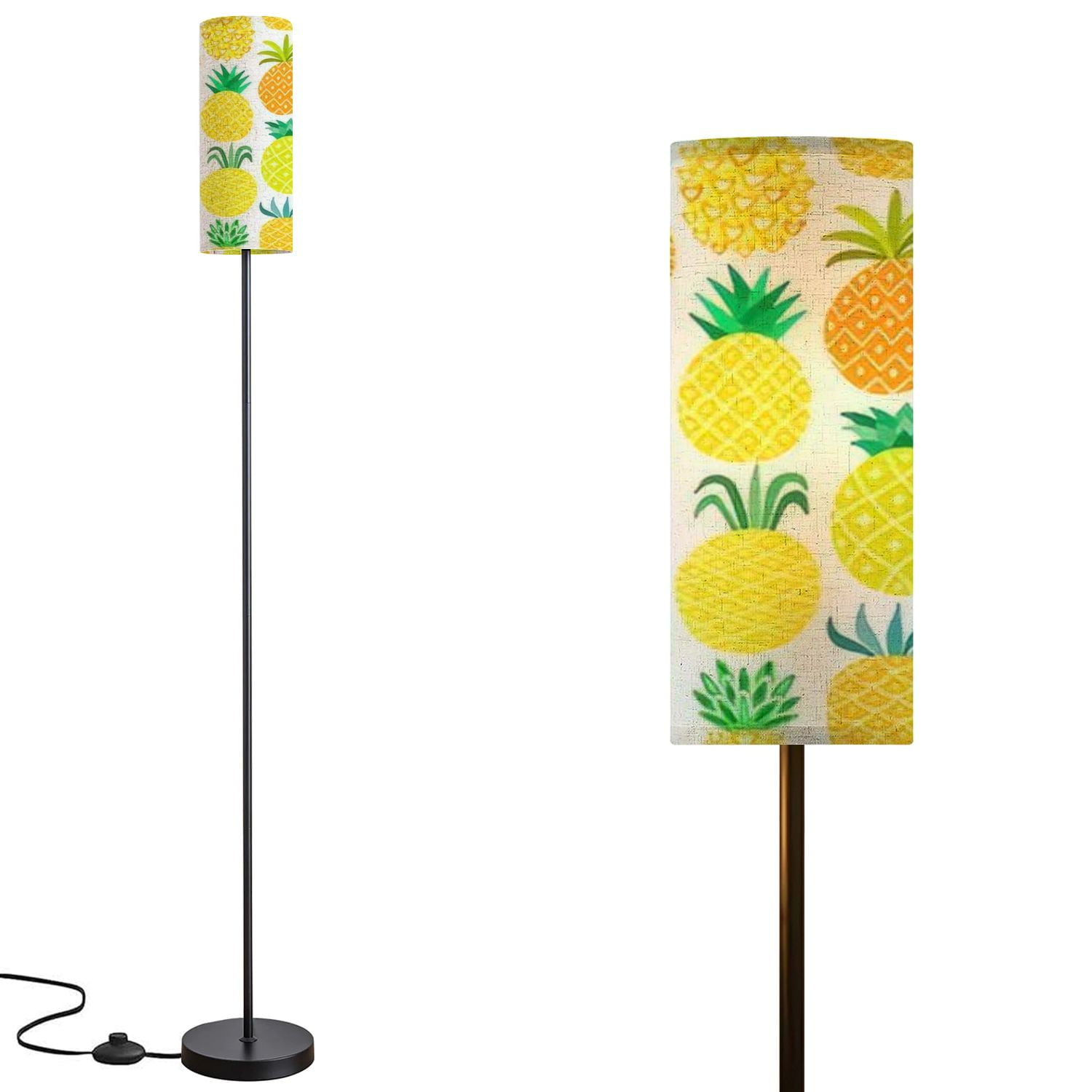 Modern Standing Lamps Pineapple seamless pattern Yellow summer Dimmable ...