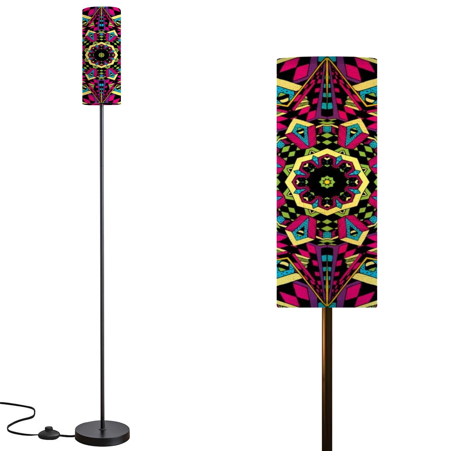 Modern Standing Lamps Psychedelic Hippie 60s Colors Seamless Pattern ...