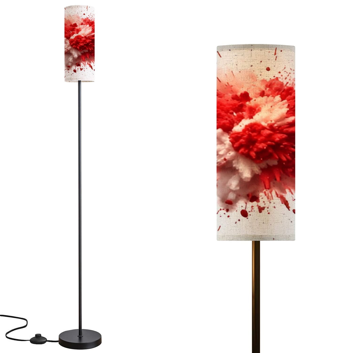 Modern Standing Lamps Red white abstract powder explosion Splash paint ...