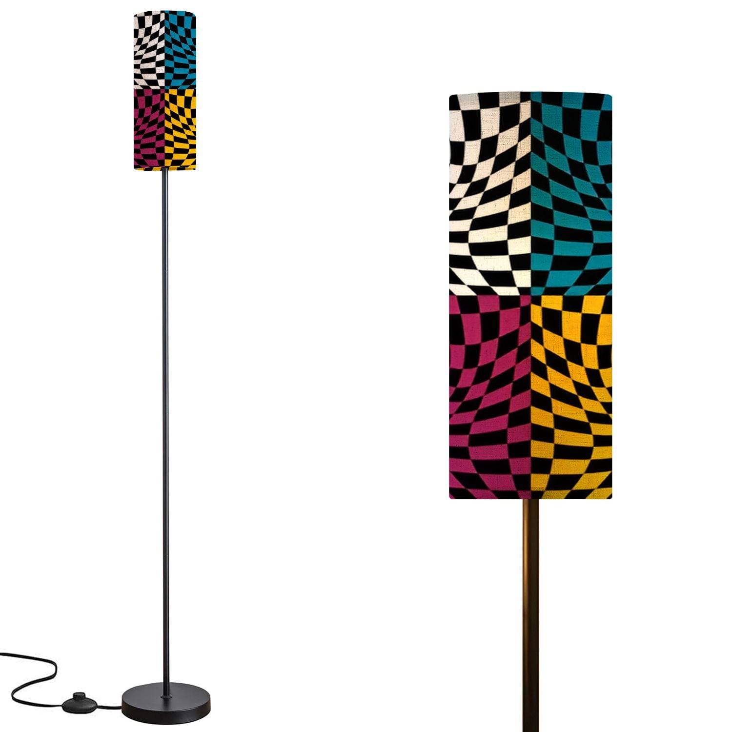 Modern Standing Lamps Retro op art pattern four color combinations inch ...