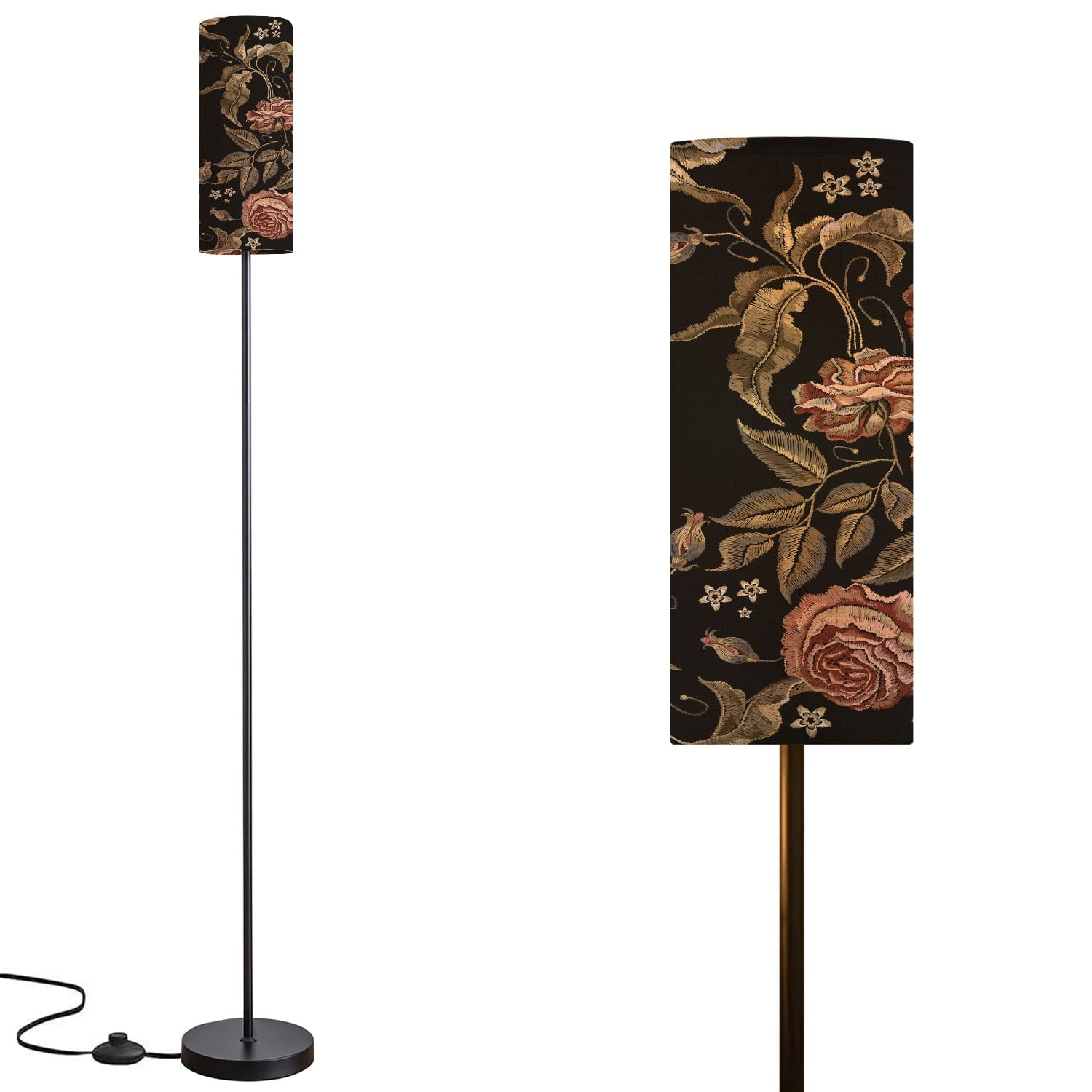 Modern Standing Lamps Roses embroidery seamless pattern Classical ...