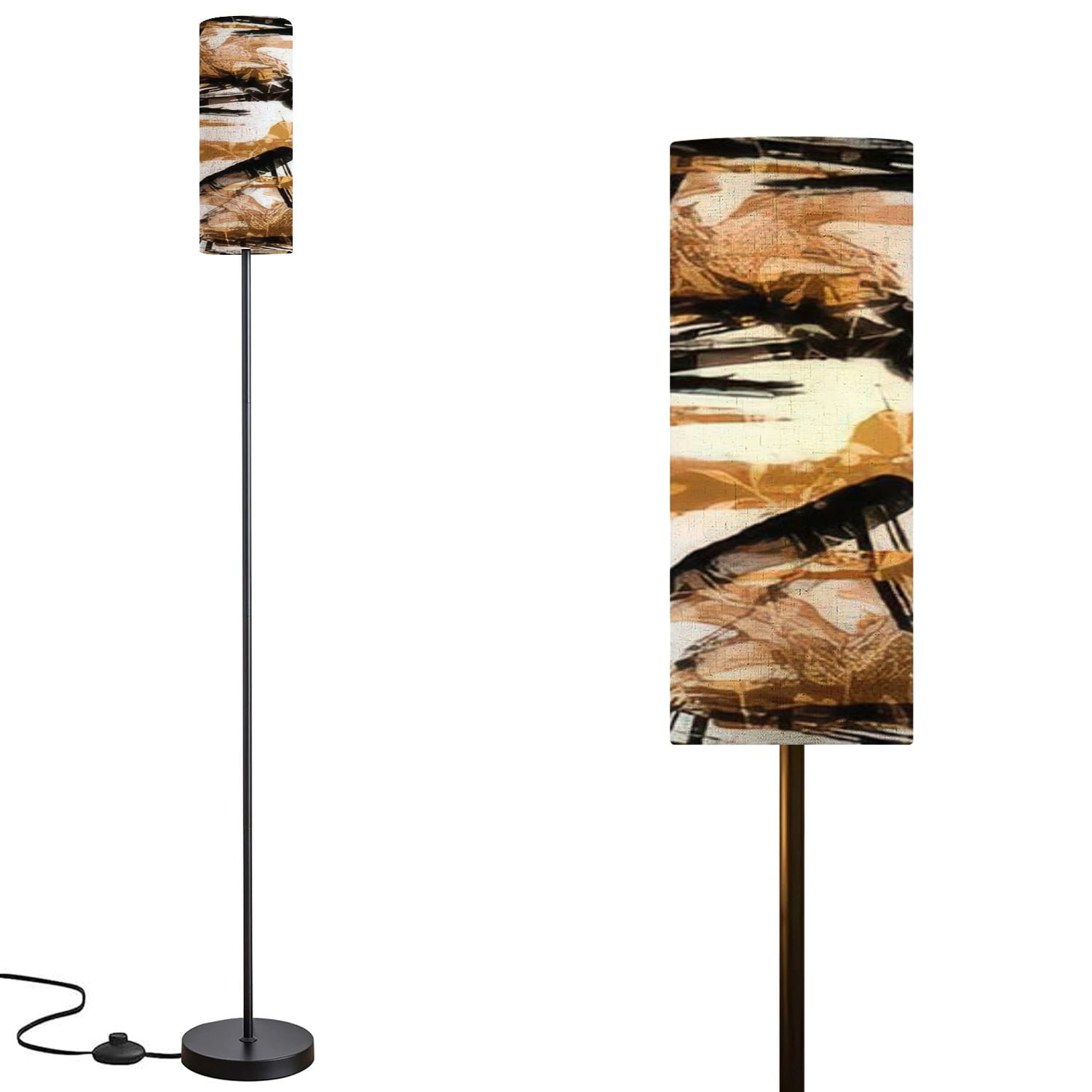 Modern Standing Lamps Seamless Hand Abstract Watercolor Flowers Leaves ...