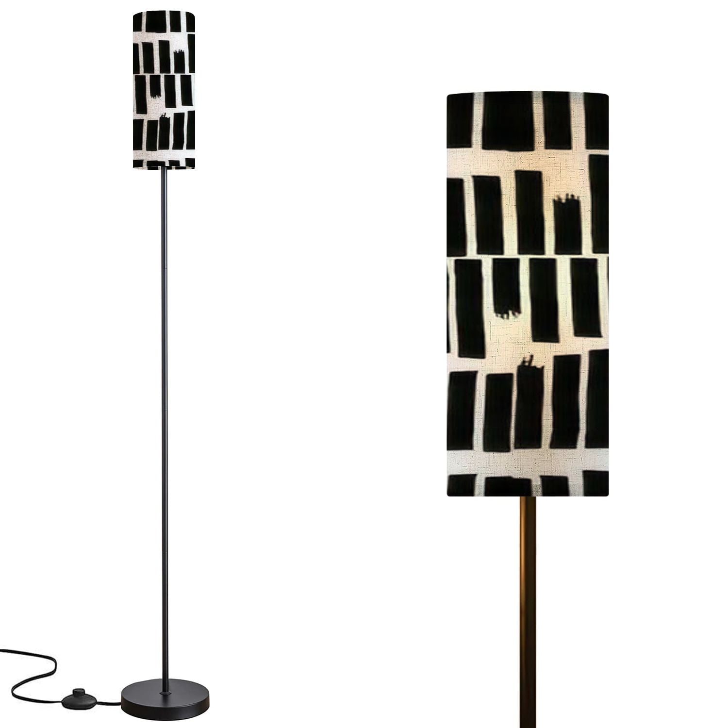 Modern Standing Lamps Seamless black white colors Vertical stripes ...