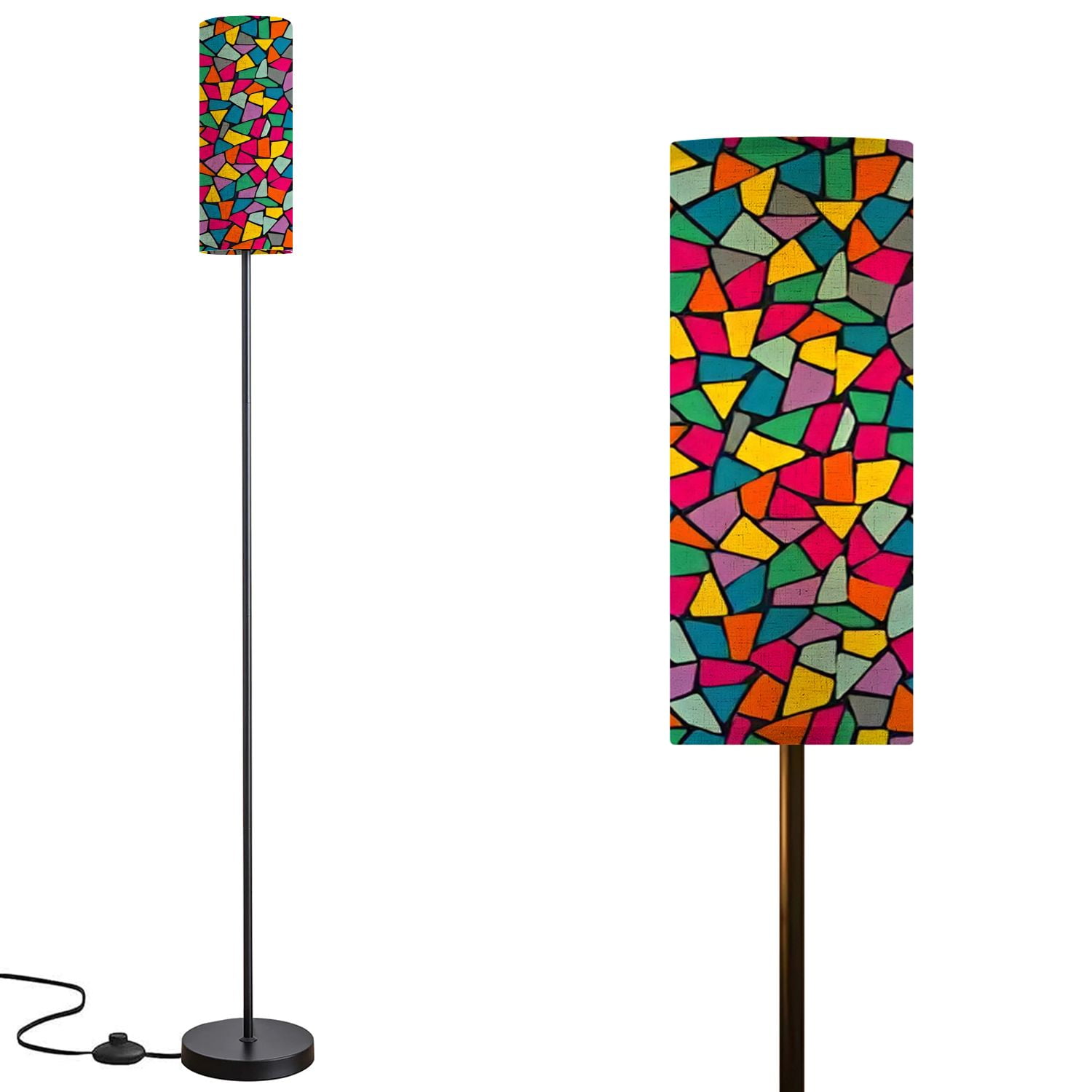 Modern Standing Lamps Seamless color mosaic pattern Dimmable Floor Lamp ...