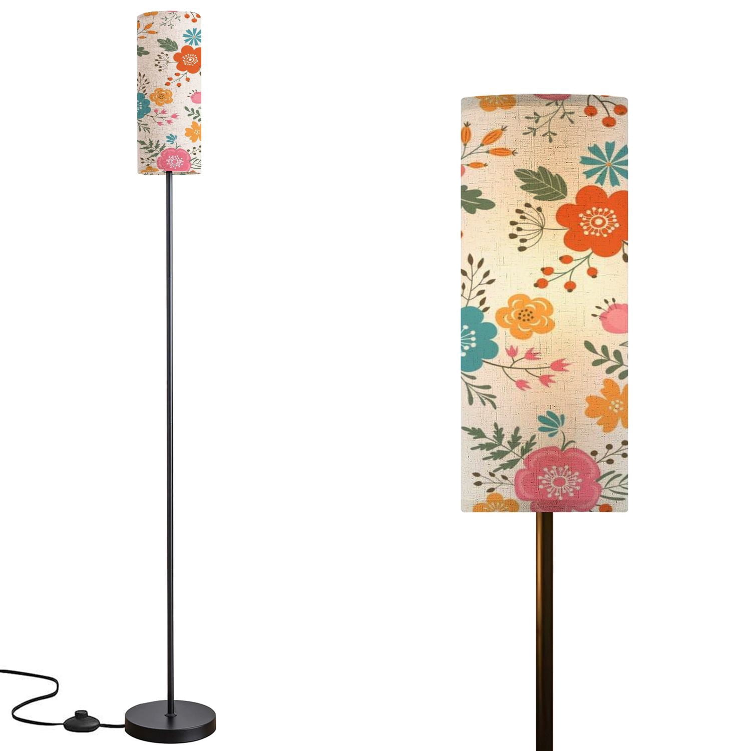 Modern Standing Lamps Seamless decorative flowers pattern light colored ...