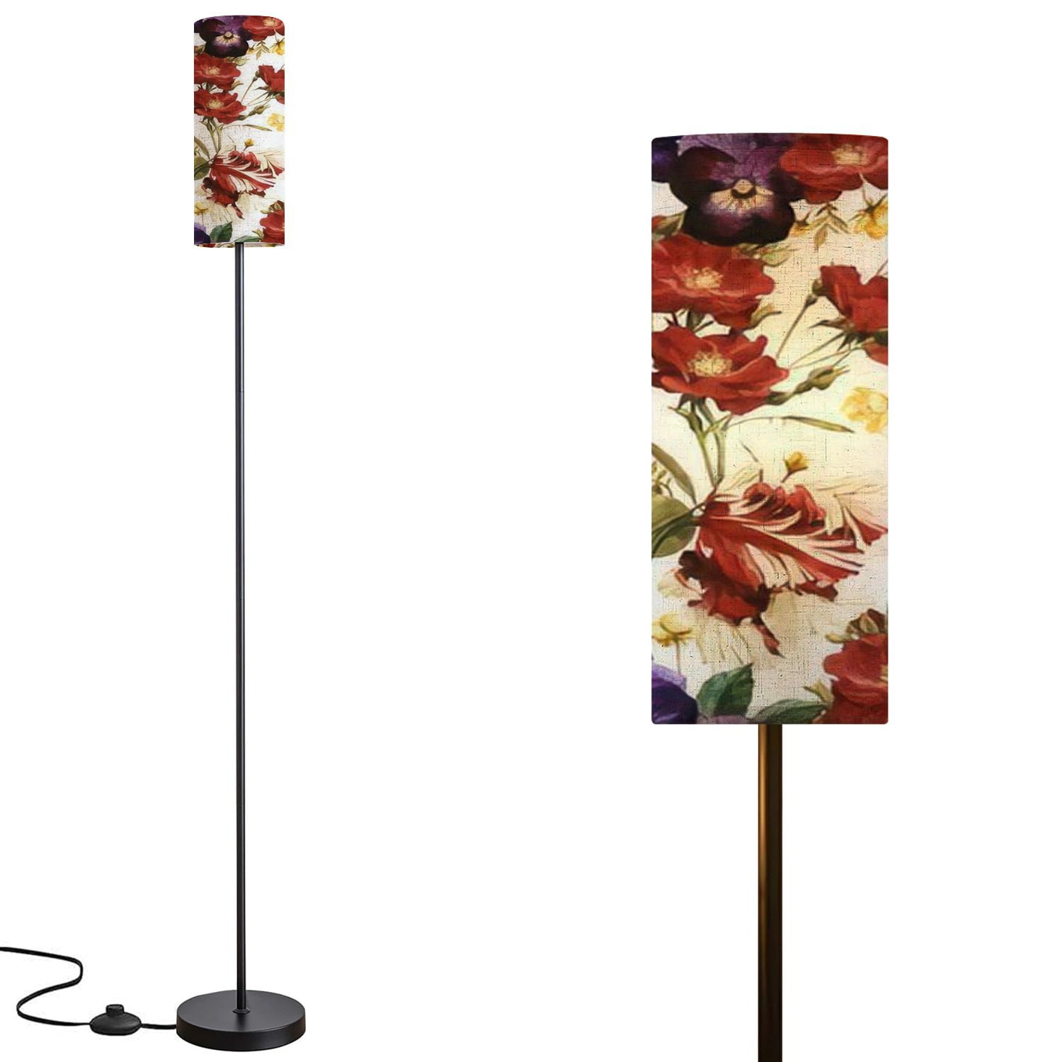 Modern Standing Lamps Seamless floral tulips pansy dogrose watercolor ...