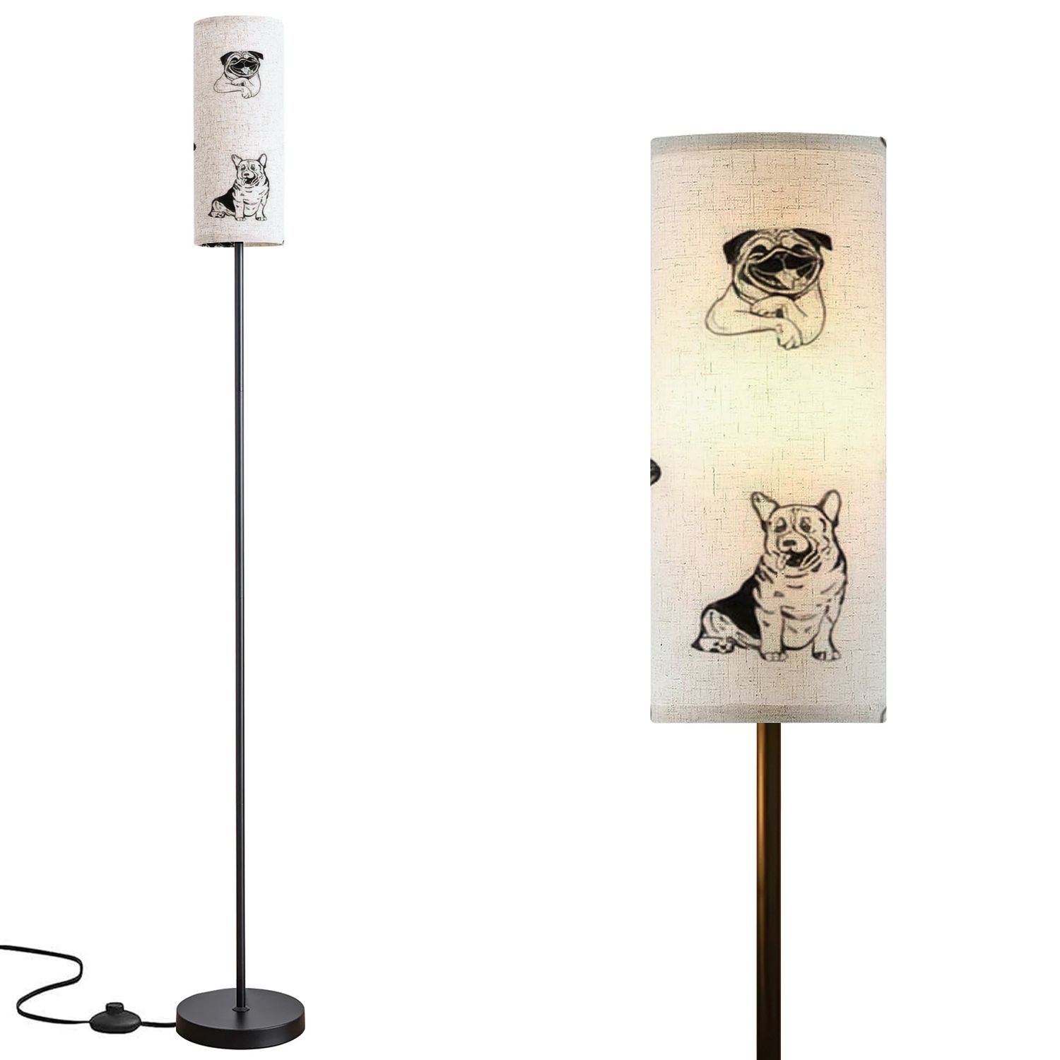Modern Standing Lamps Seamless hand drawn sketch style dogs white ...