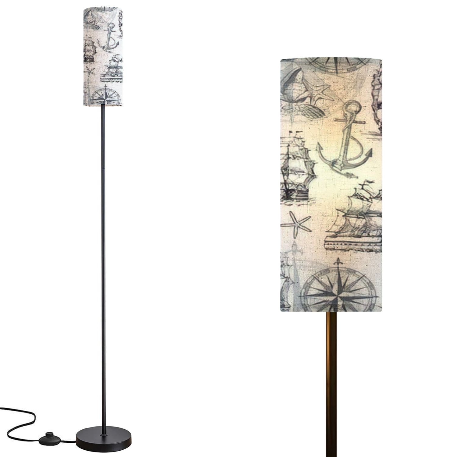Modern Standing Lamps Seamless marine pattern vintage style sailing ...