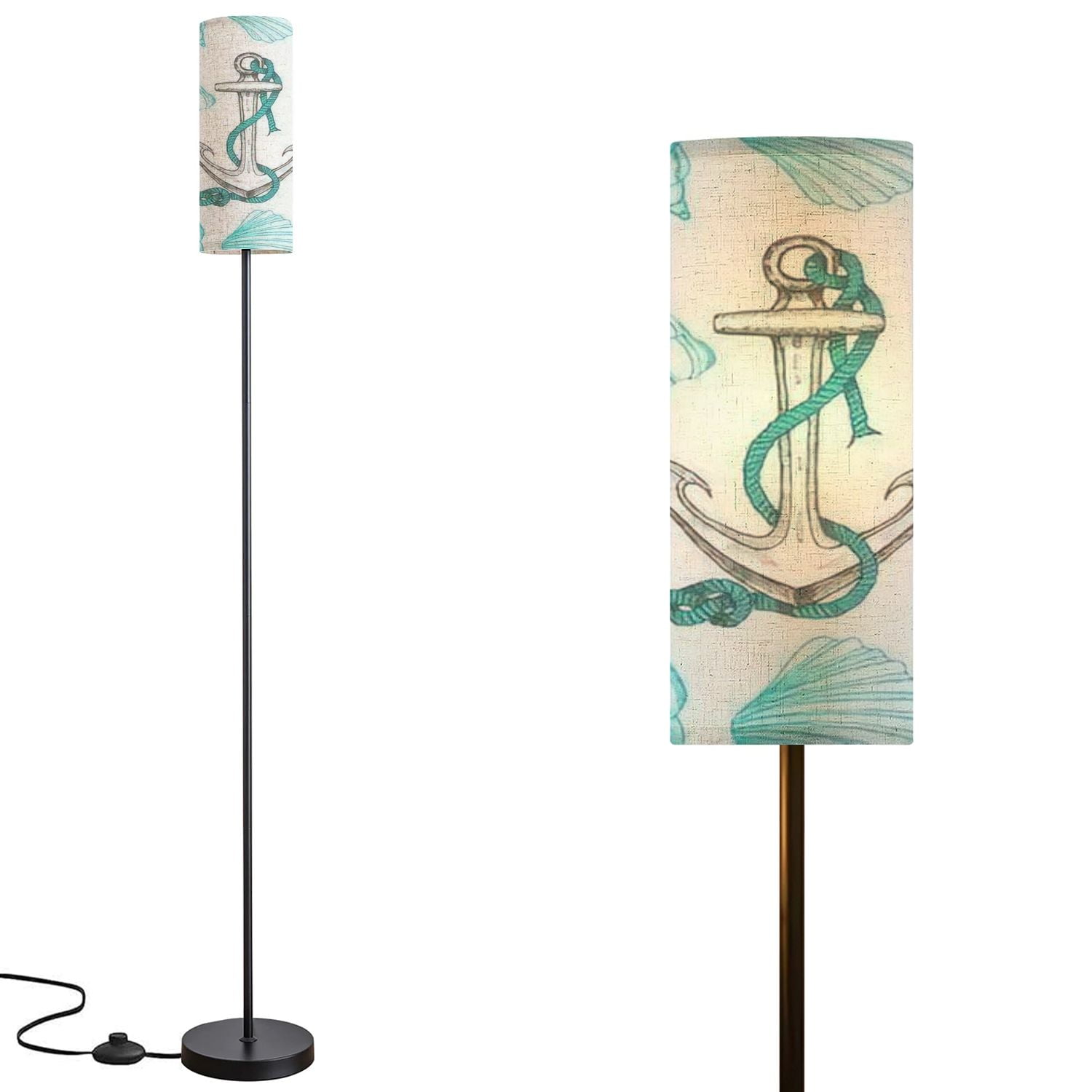 Modern Standing Lamps Seamless nautical hand drawn doodle anchor shells Summer Seamless Dimmable ...