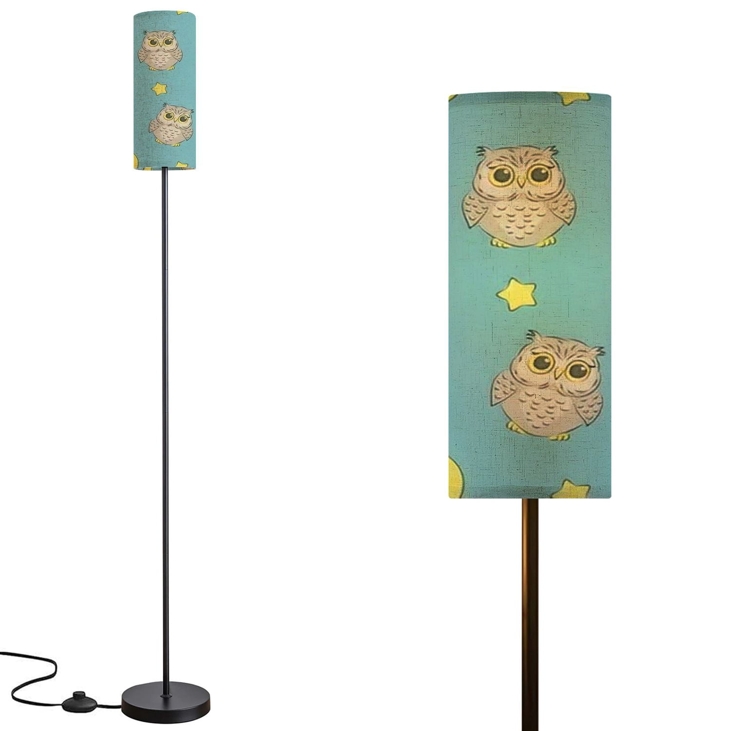Modern Standing Lamps Seamless night pattern cute owls stars moon ...