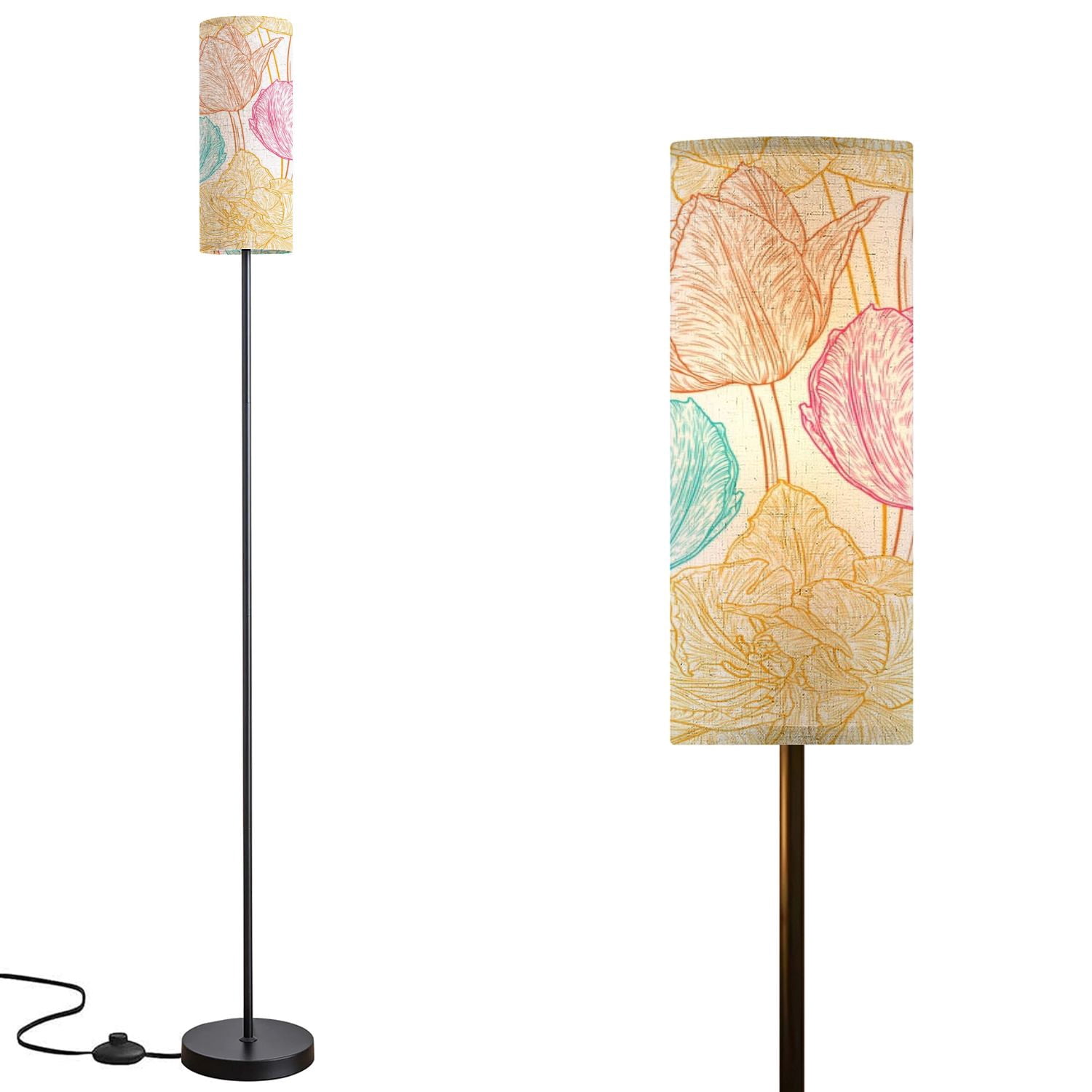 Modern Standing Lamps Seamless pattern decorative doodle tulips hand ...