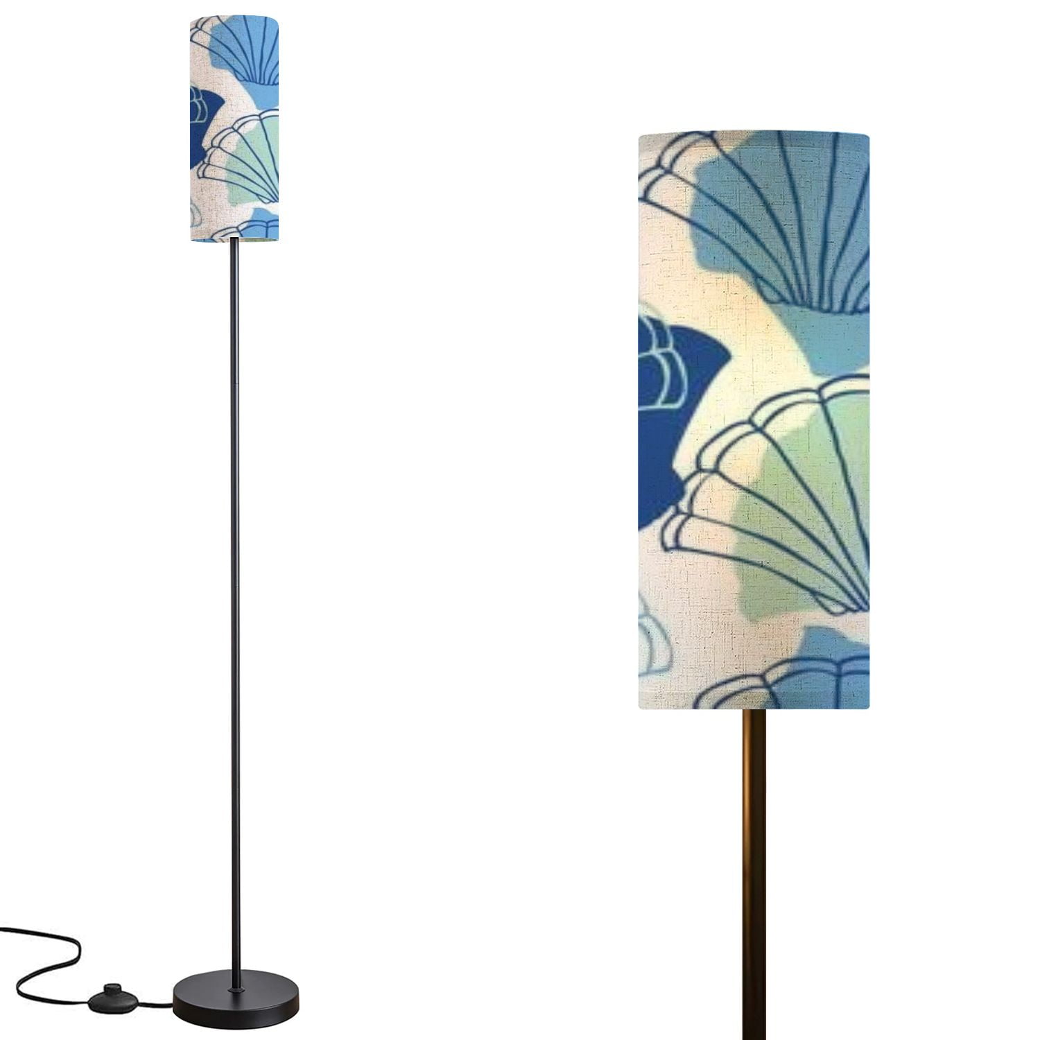 Modern Standing Lamps Seamless pattern seashells Dimmable Floor Lamp ...