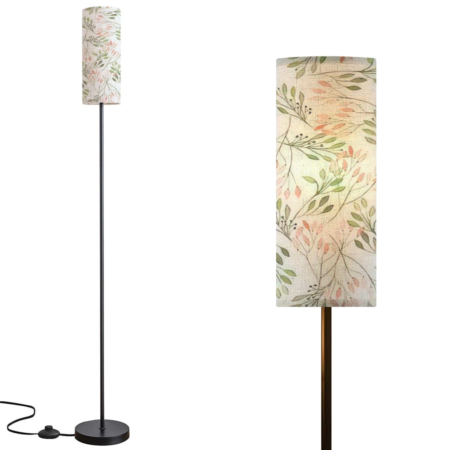 Modern Standing Lamps Seamless pattern watercolor flowers leaves ...