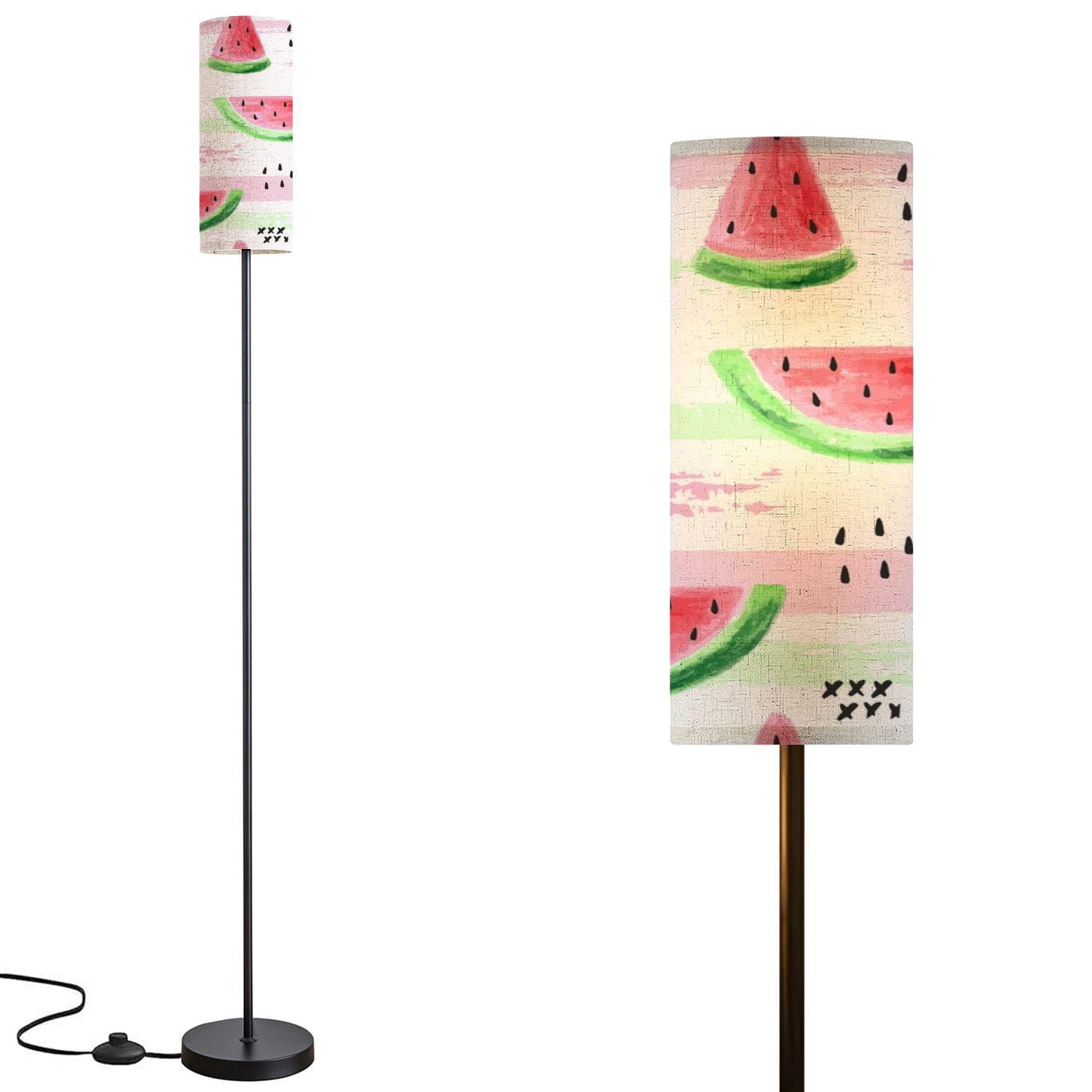 Modern Standing Lamps Seamless watermelon slices Watercolor Dimmable ...