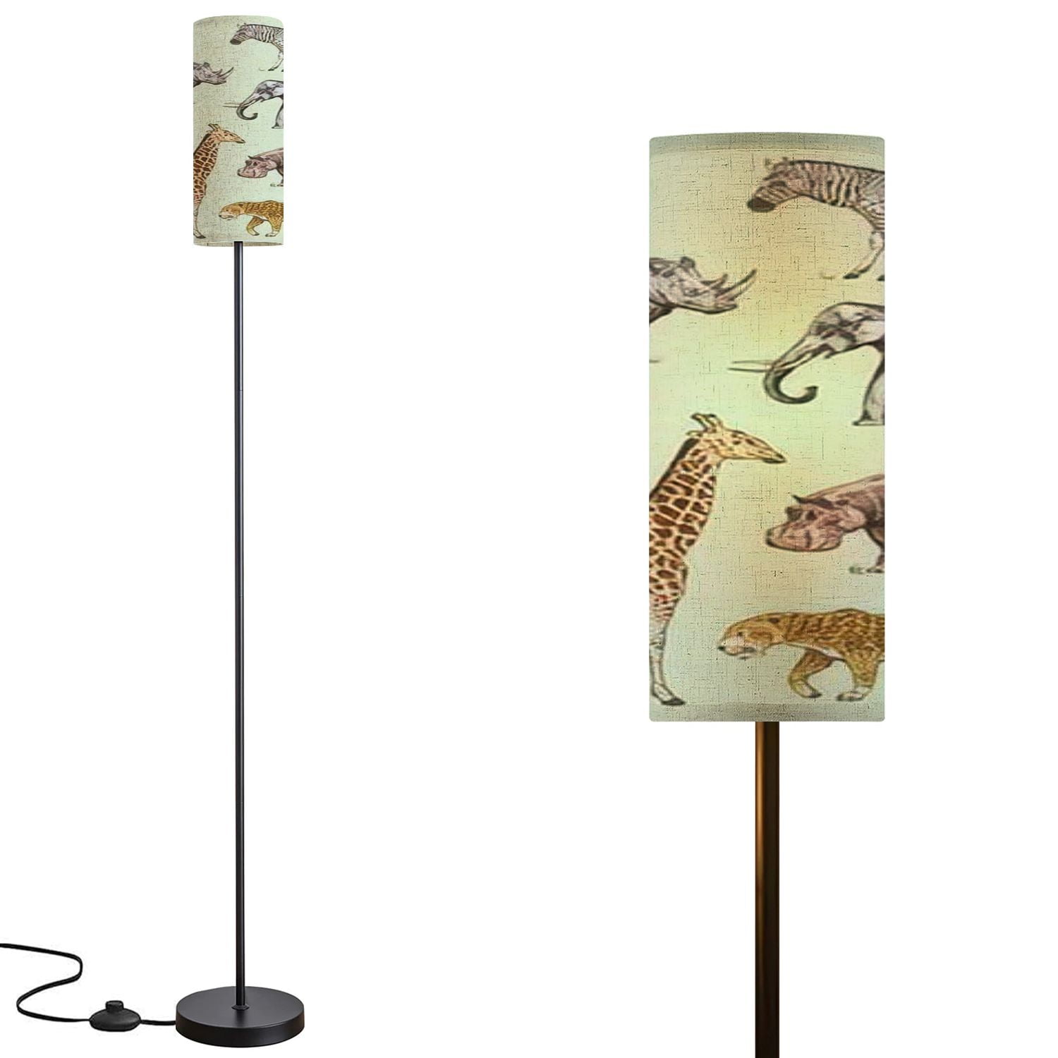 Modern Standing Lamps Set African animals Elephant Giraffe Hippopotamus ...
