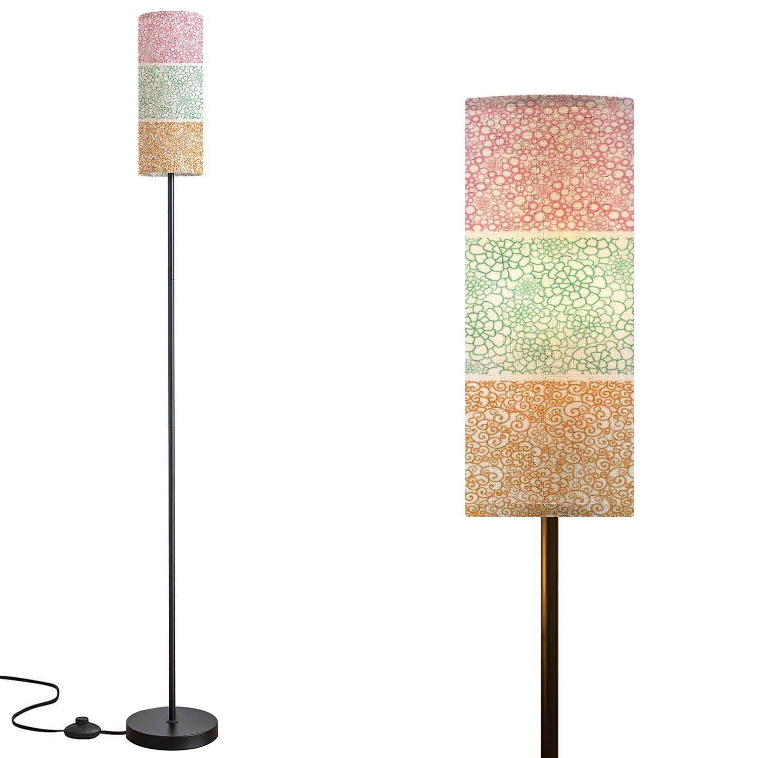 Modern Standing Lamps Set Textured Natural Seamless Patterns ...