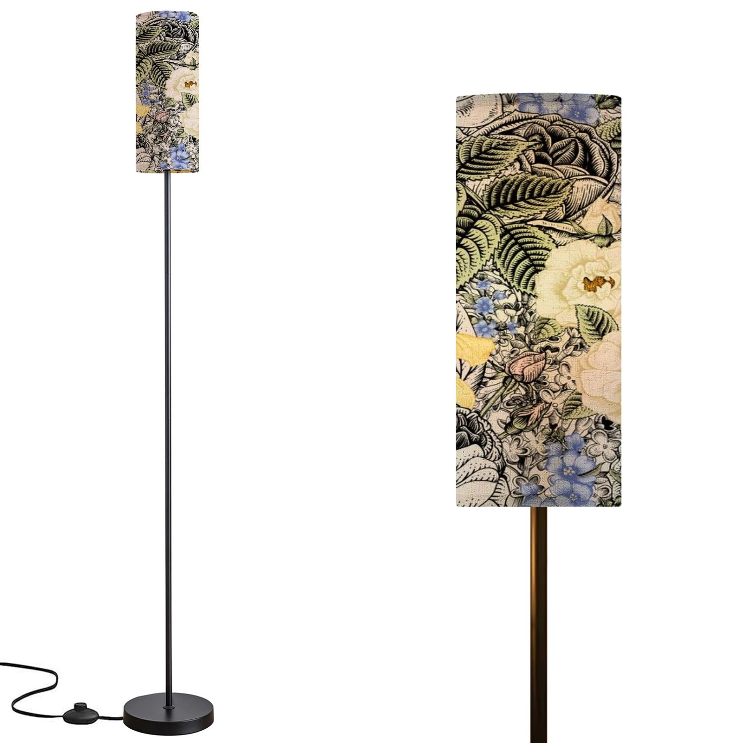 Modern Standing Lamps Summer seamless floral pattern Vintage flowers ...