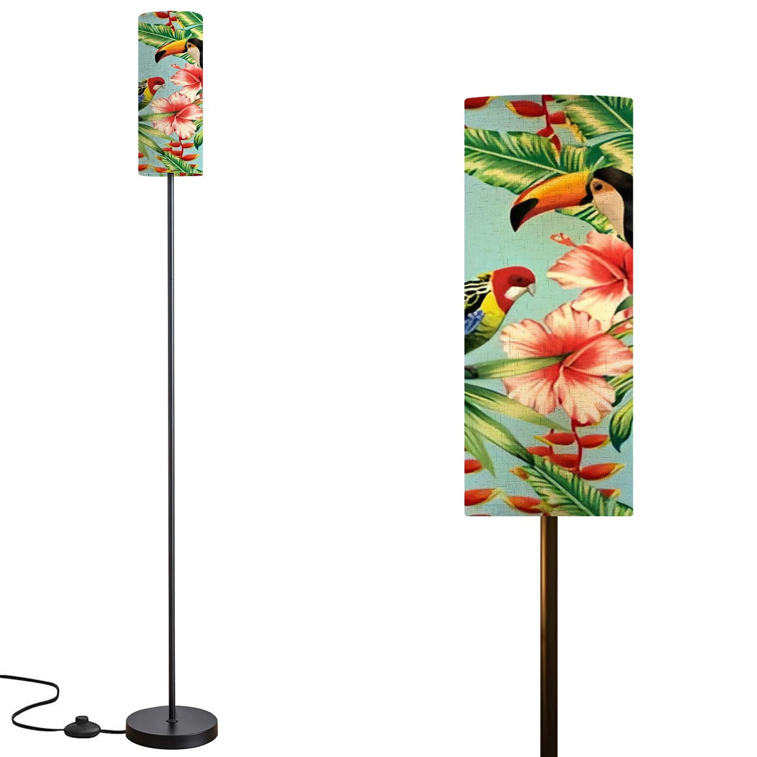 Modern Standing Lamps Tropic bird toucan multicolor parrot exotic ...