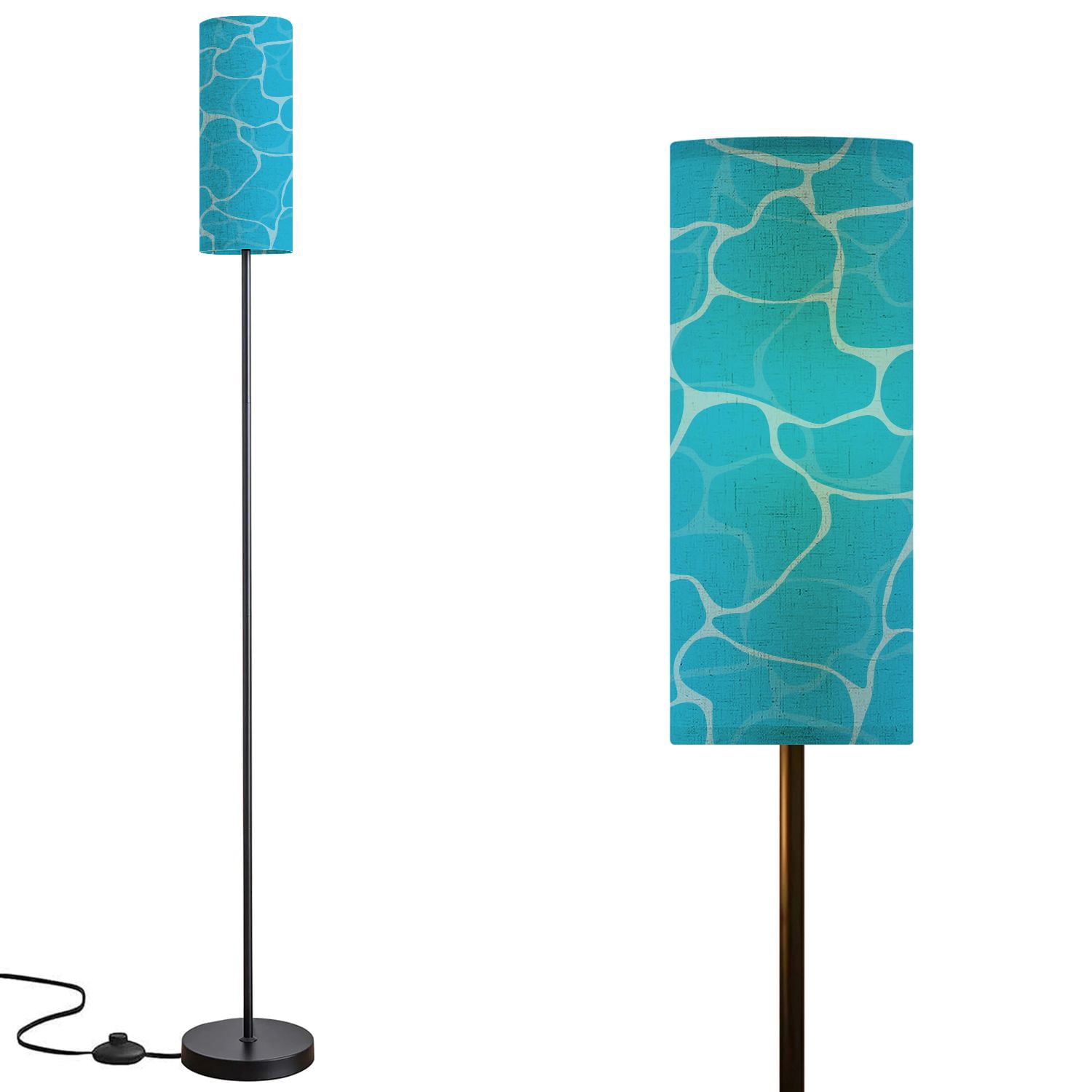 Modern Standing Lamps Turquoise rippled water texture blue water ripple ...