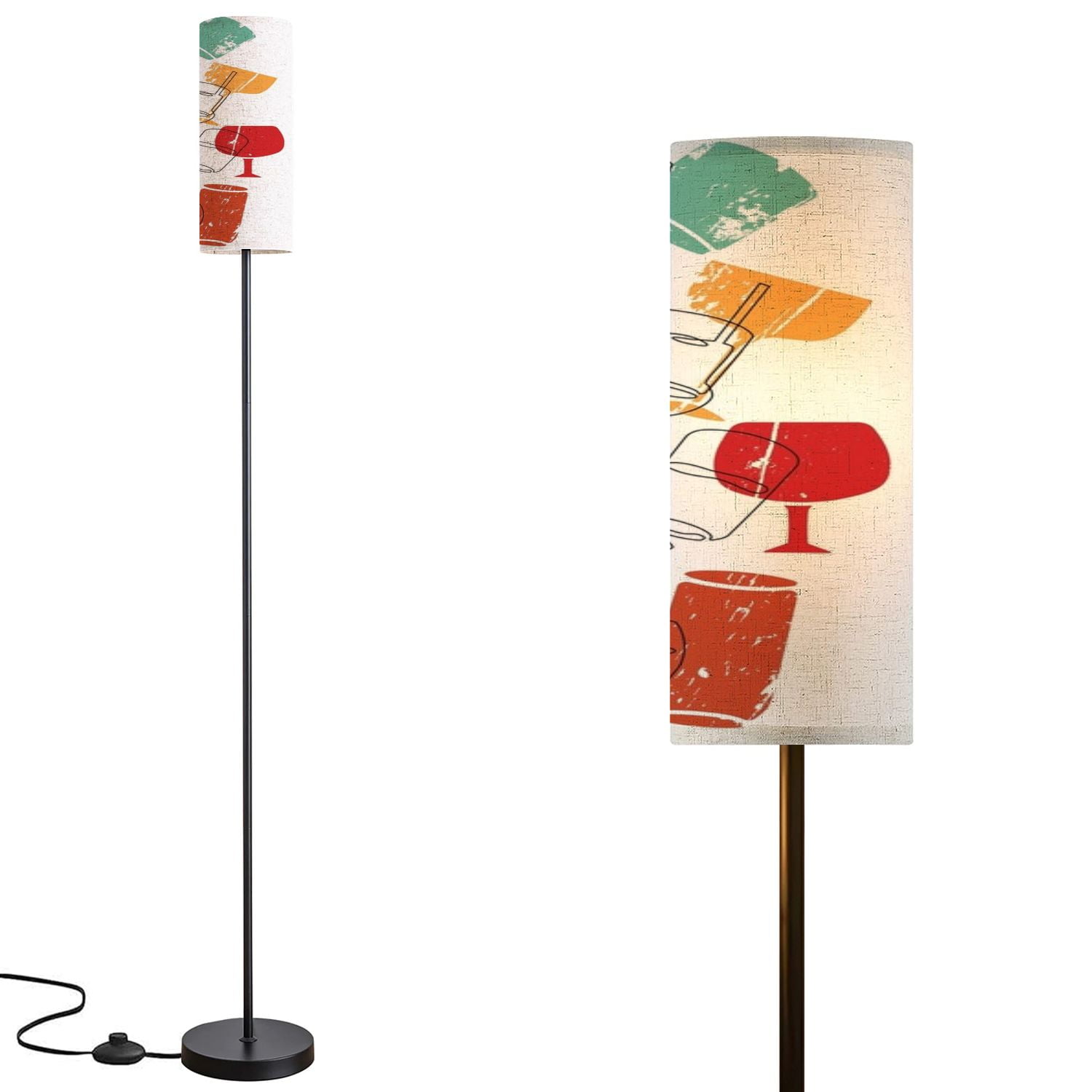 Modern Standing Lamps Vertrical seamless pattern different glasses ...