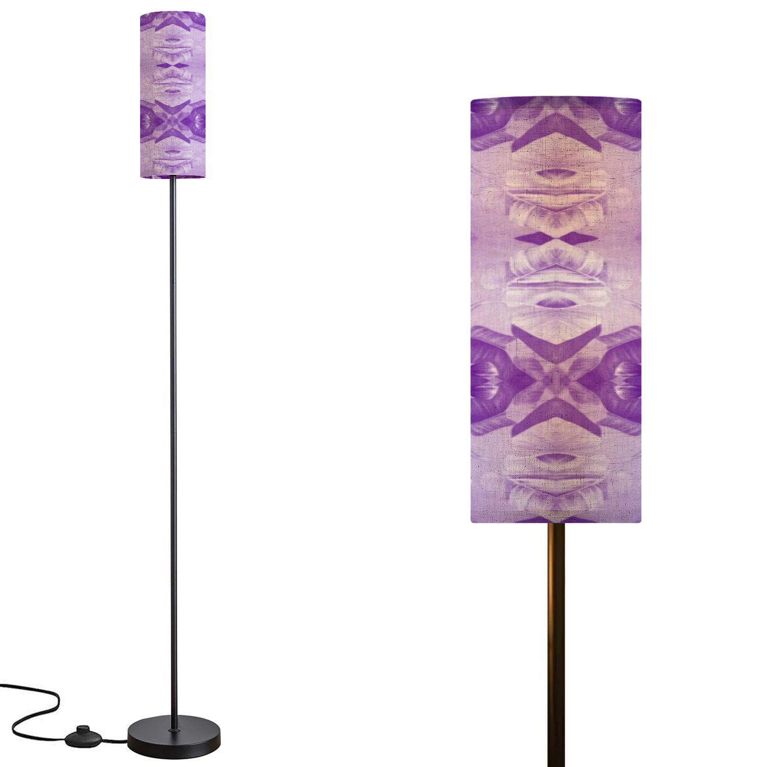 Modern Standing Lamps Vintage charm Fabric Roses pattern elegance for ...