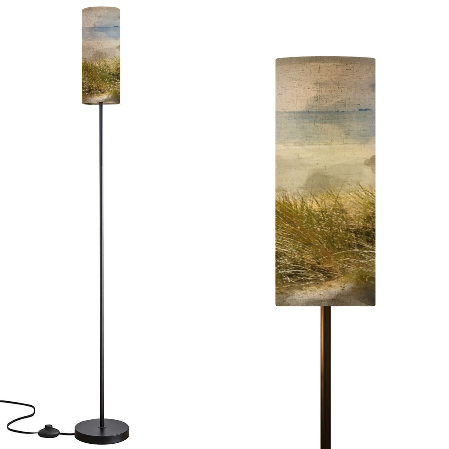 Modern Standing Lamps Watercolor Sand dunes grass beach landscape ...