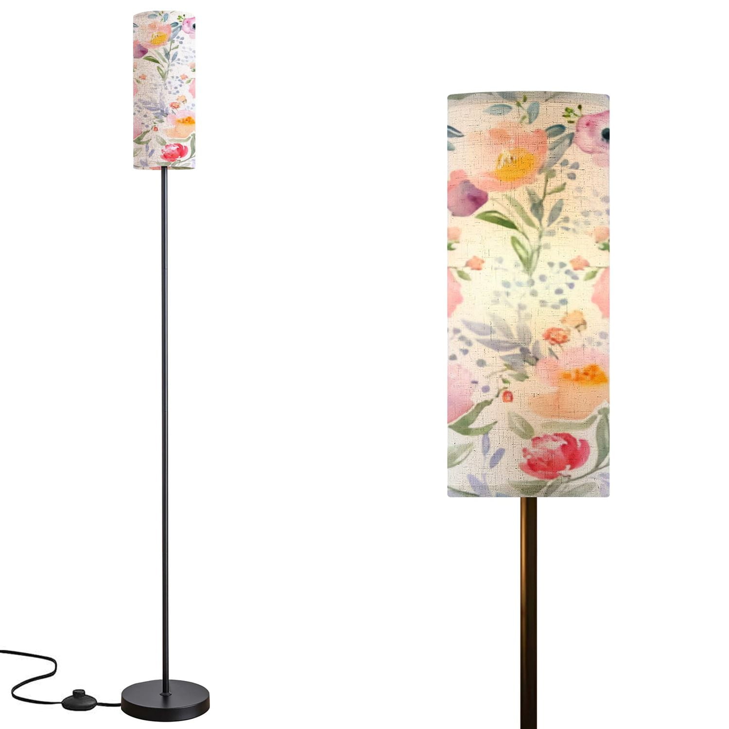 Modern Standing Lamps Watercolor floral botanical pattern seamless ...