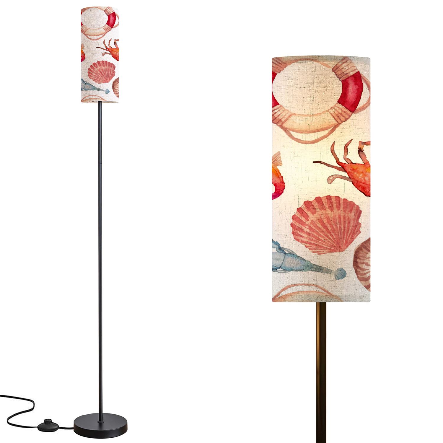 Modern Standing Lamps Watercolor nautical pattern Seamless texture hand ...