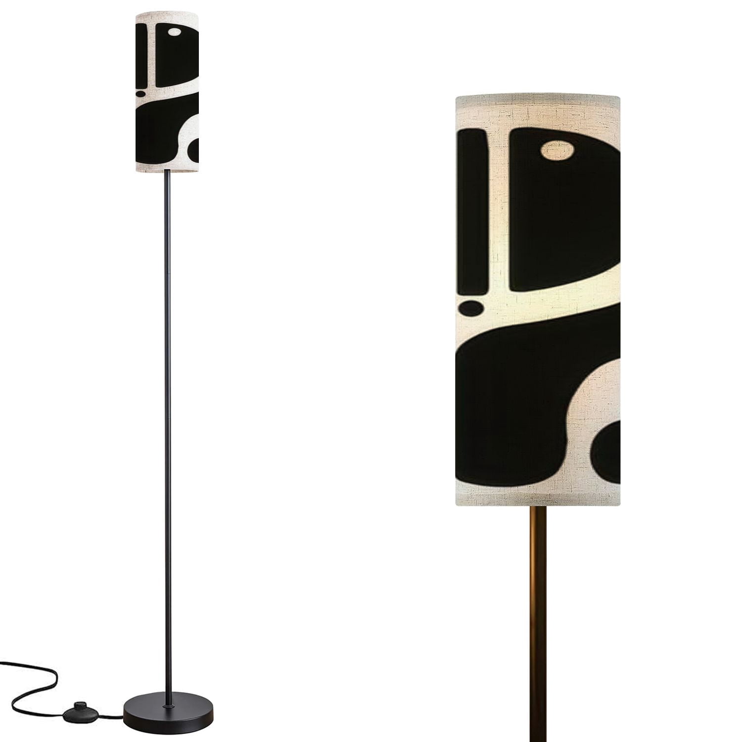 Modern Standing Lamps abstract art black white organic shapes minimal ...