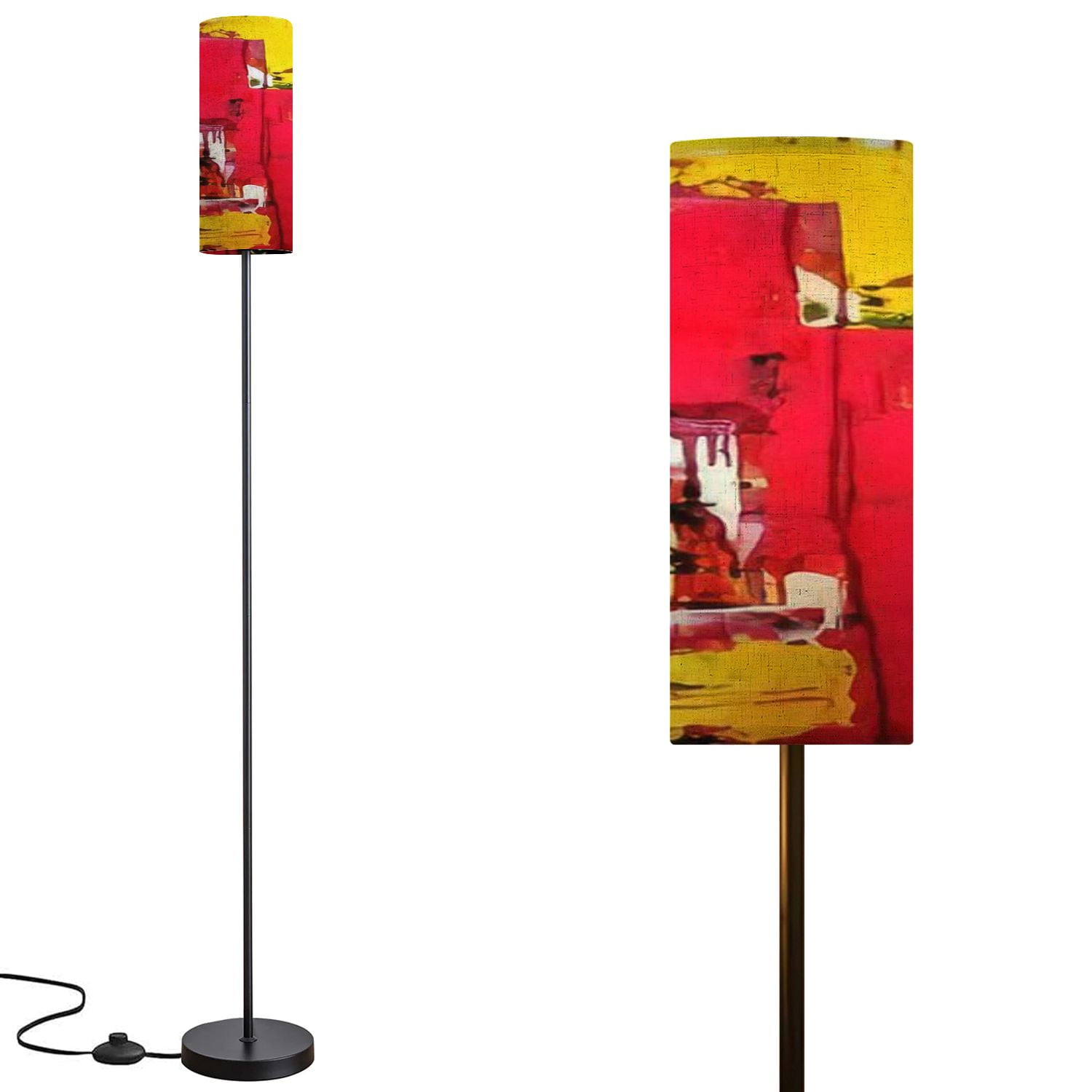 Modern Standing Lamps abstract hand draw acrylic composition Dimmable ...