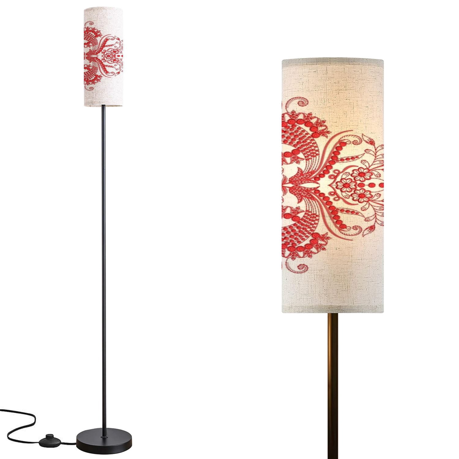 Modern Standing Lamps beautiful embroidery neckline lace border forest ...