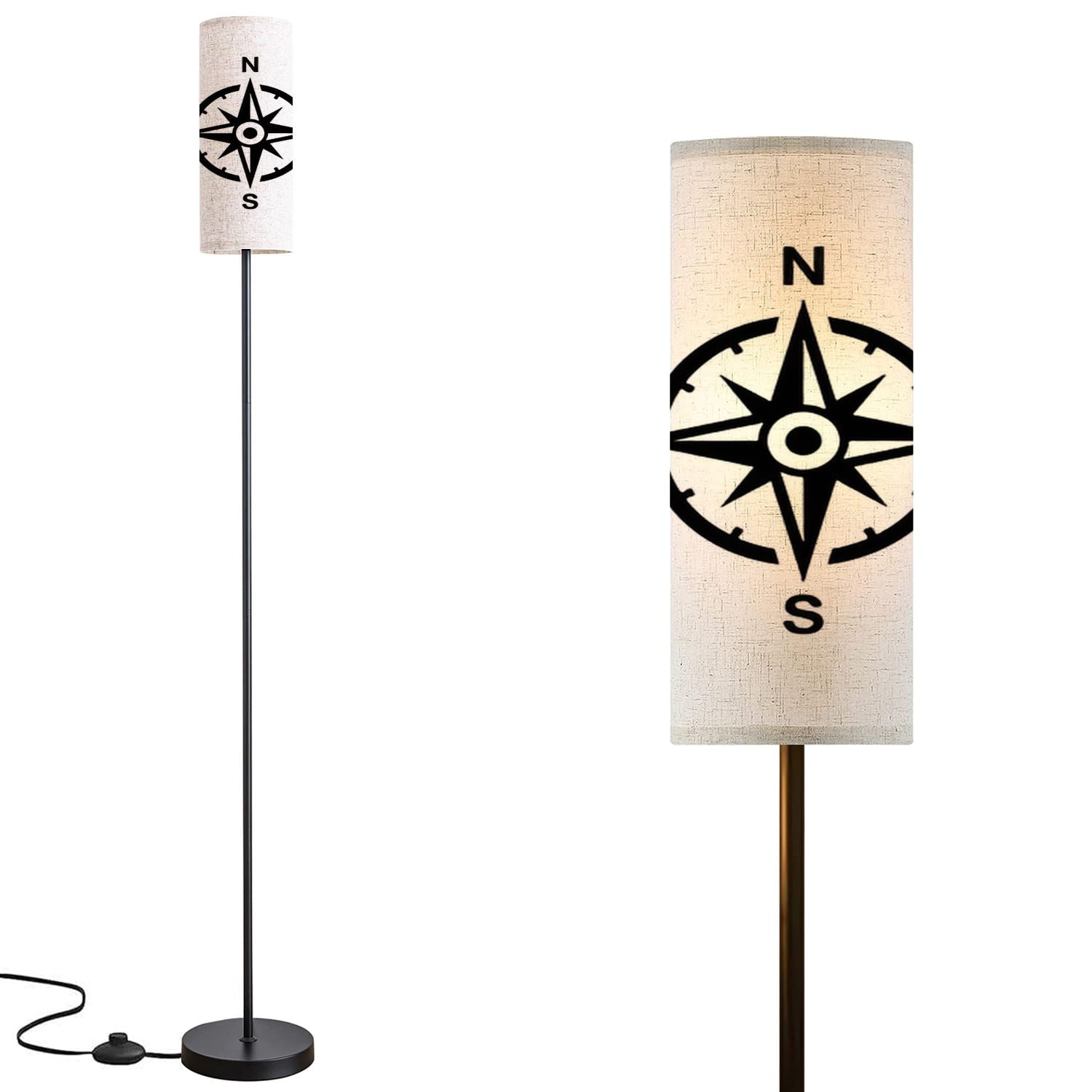 Modern Standing Lamps compass rose North South East West indicated ...