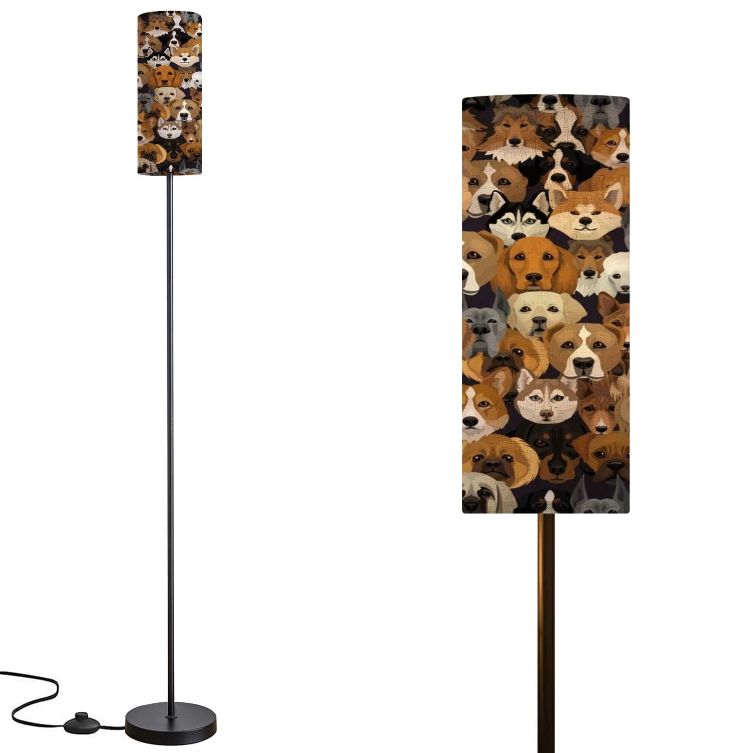 Modern Standing Lamps dogs different breeds seamless pattern dog ...