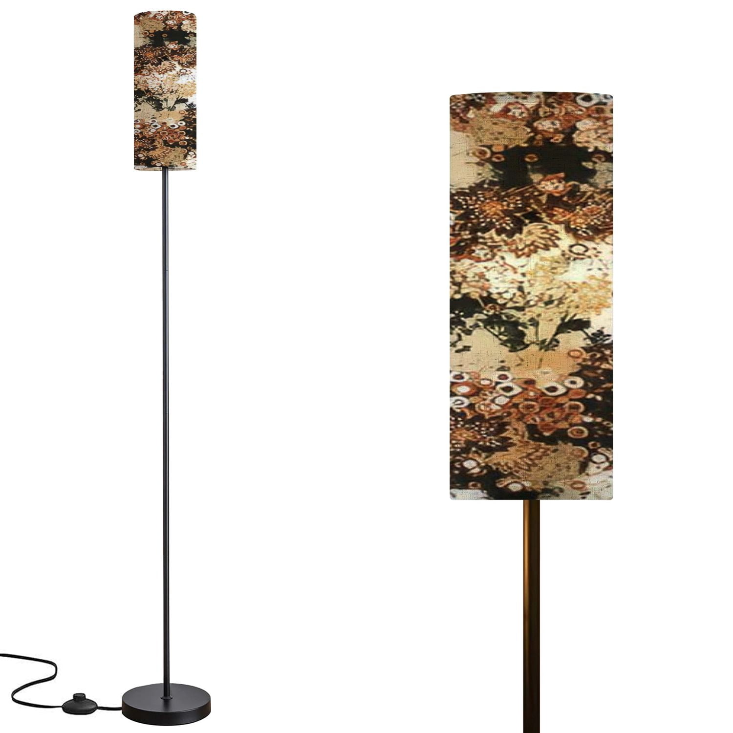 Modern Standing Lamps fabric patterns bouquets flowers Dimmable Floor ...