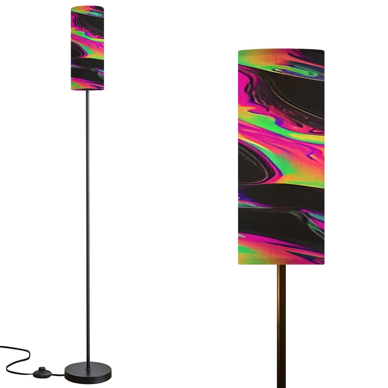 Modern Standing Lamps iridescent neon rainbow space psychedelic swirl ...