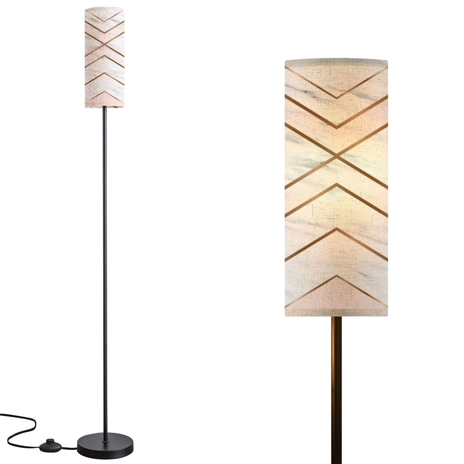Modern Standing Lamps marble gold geometric shapes Dimmable Floor Lamp ...