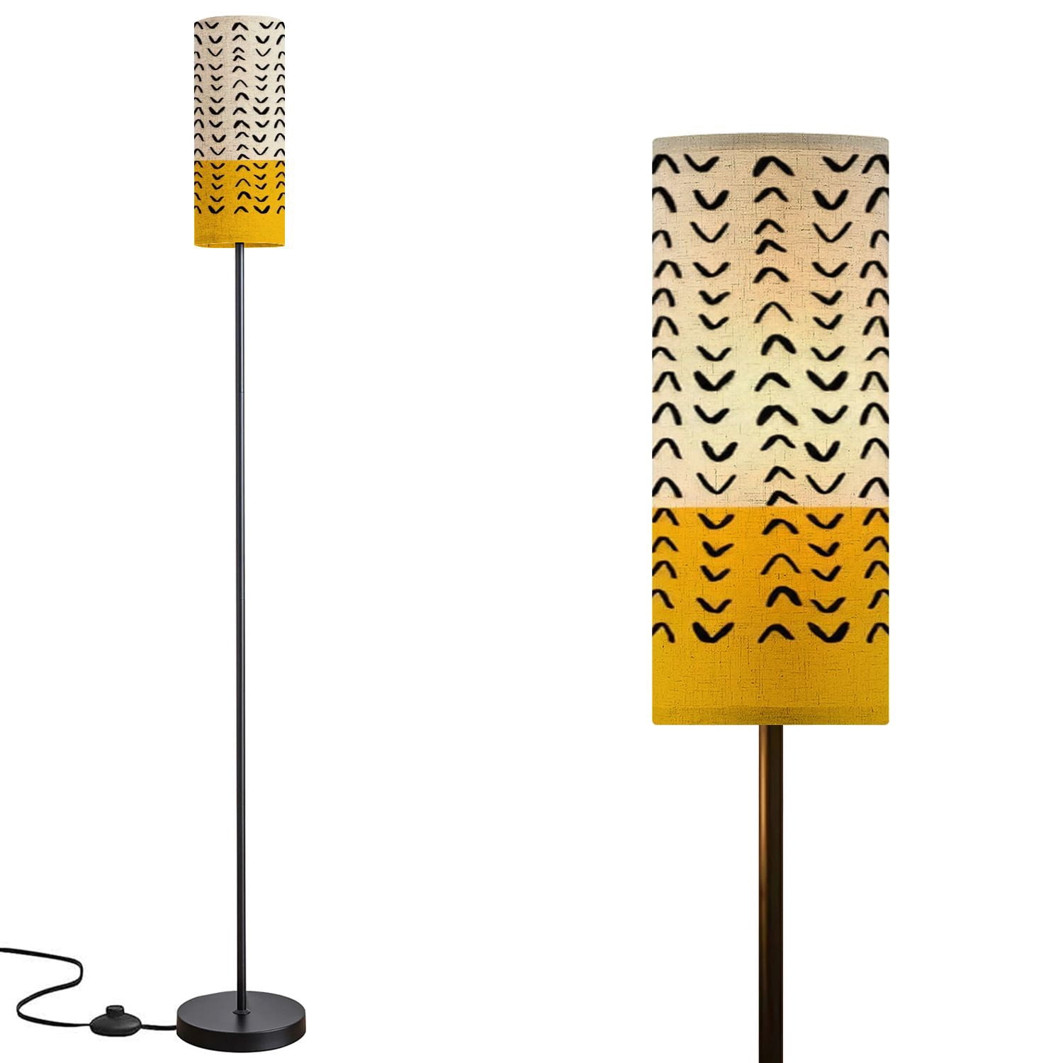 Modern Standing Lamps mid century modern abstract art yellow aesthetic ...