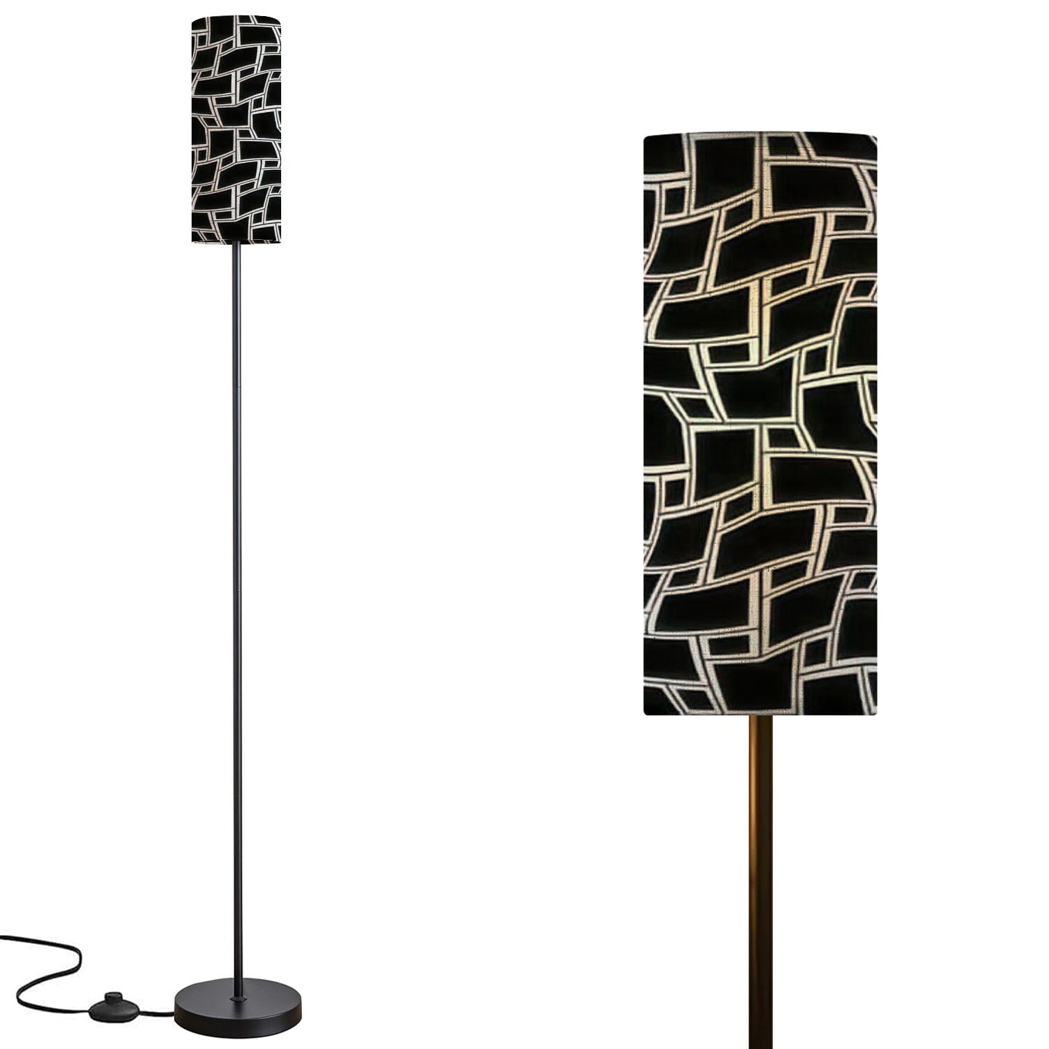 Modern Standing Lamps modern seamless geometry pattern twisted black ...