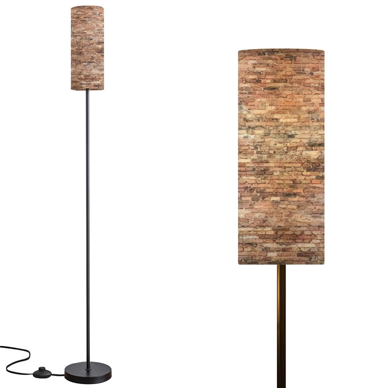 Modern Standing Lamps old red brick wall texture Dimmable Floor Lamp ...