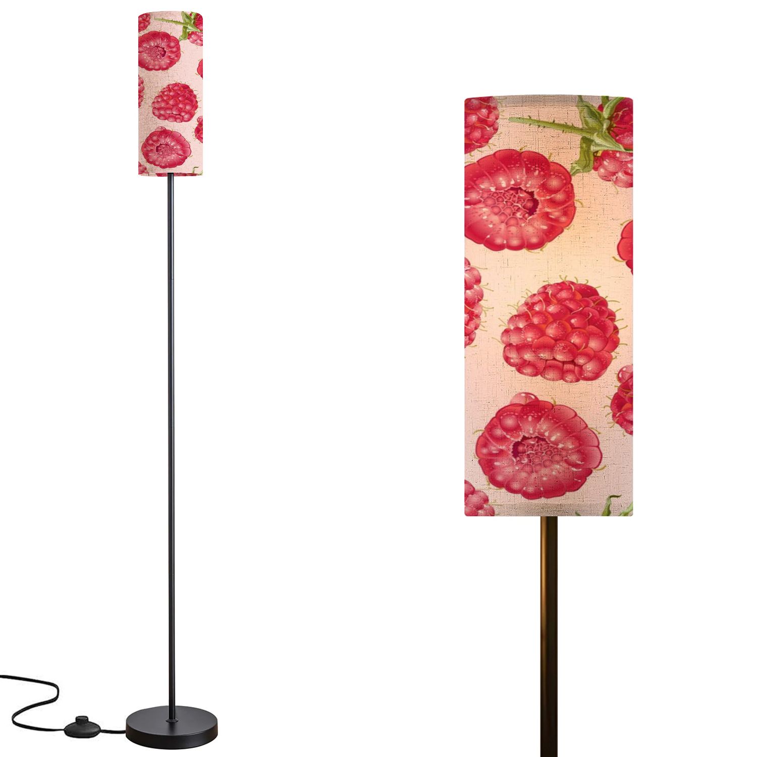 Modern Standing Lamps raspberry seamless pattern for tea juice natural ...