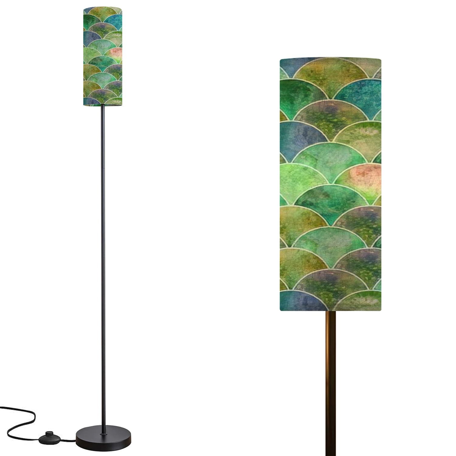 Modern Standing Lamps scale ocean wave japanese seamless Watercolor ...