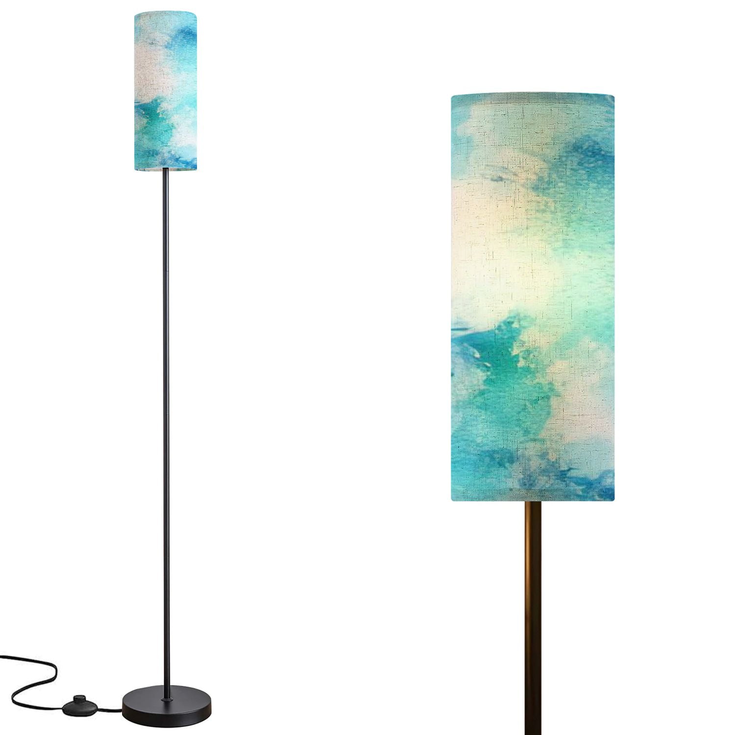 Modern Standing Lamps seamless artistic teal texture brush strokes ...