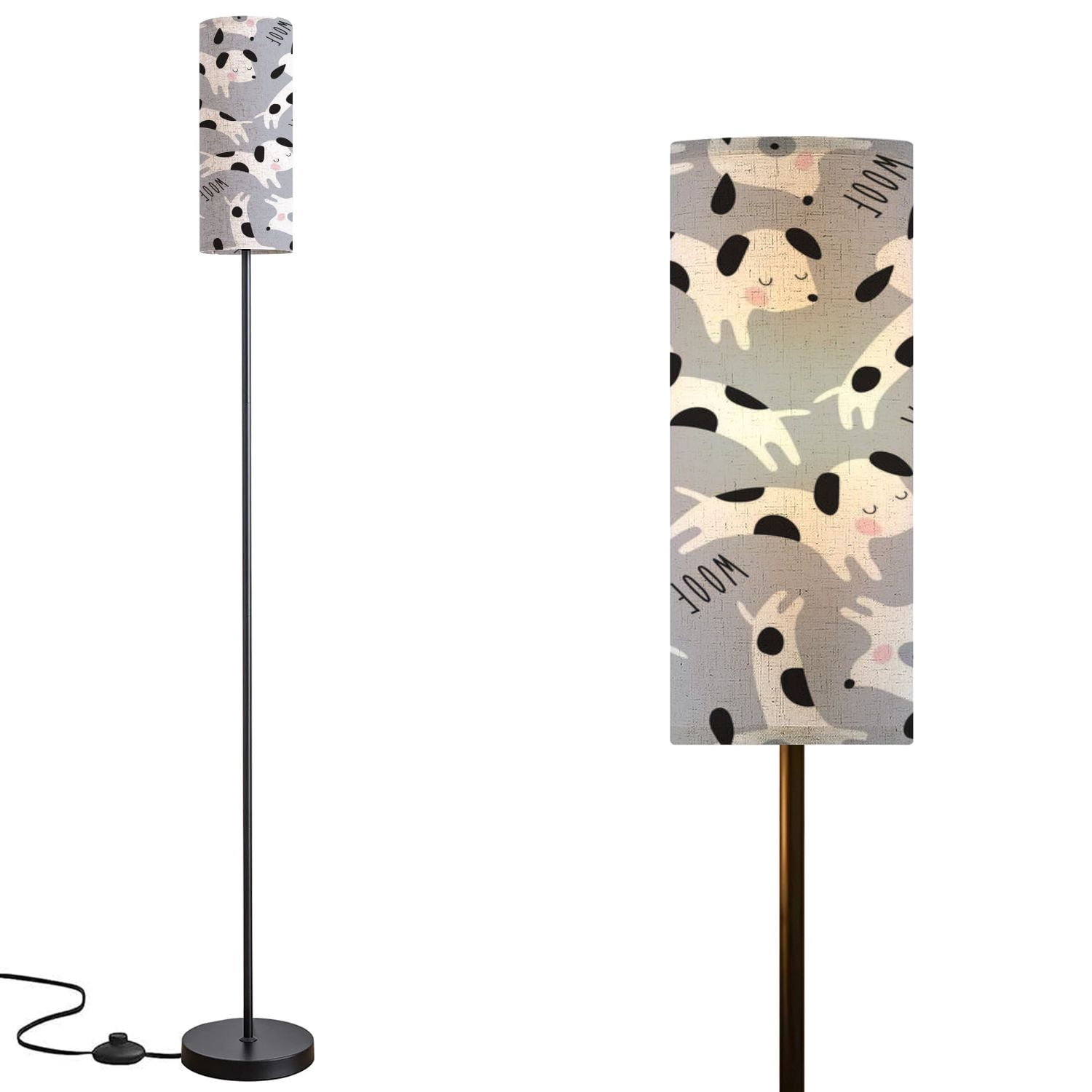Modern Standing Lamps seamless cute dogs animal pattern Dimmable Floor ...