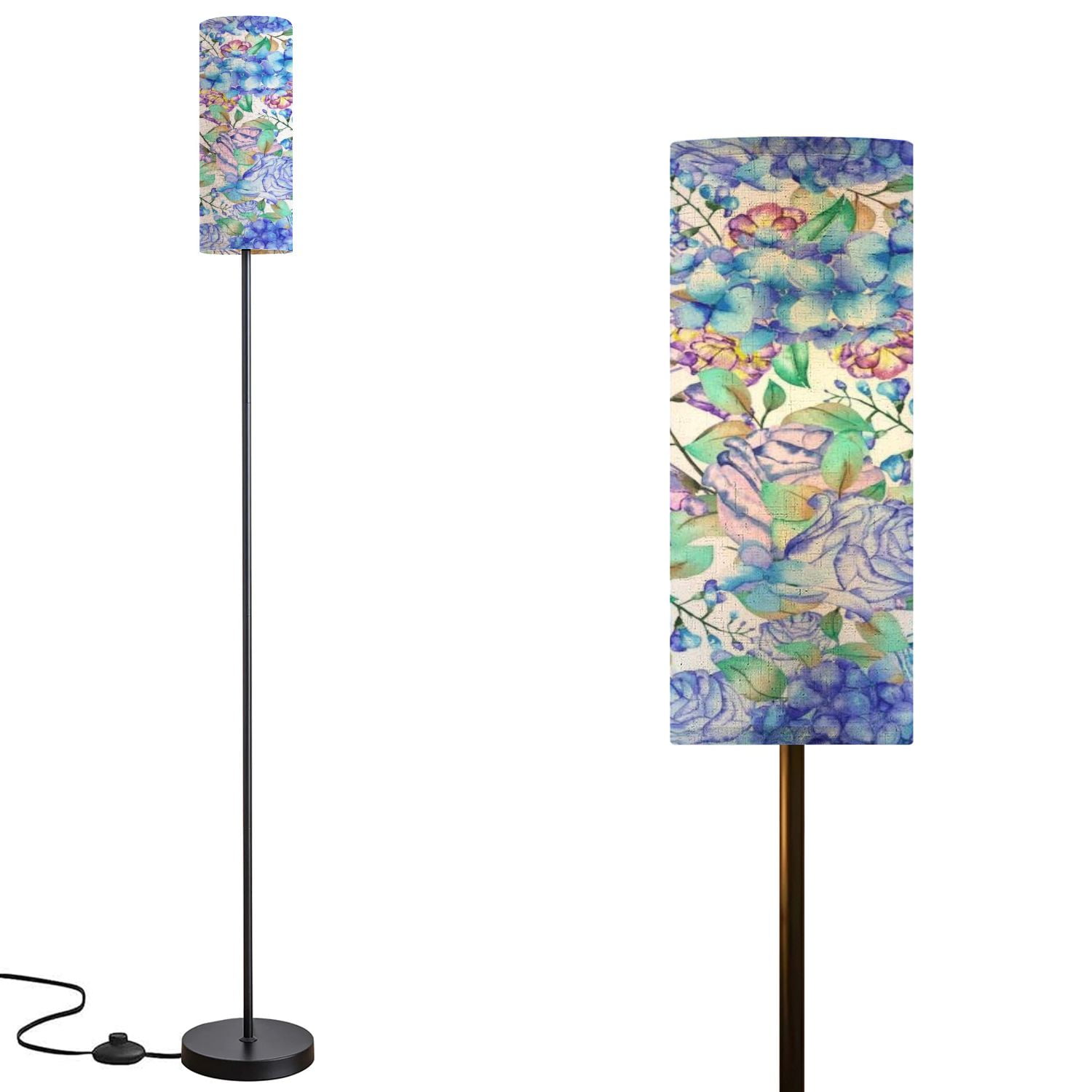 Modern Standing Lamps seamless floral pattern bouquets flowers blue ...