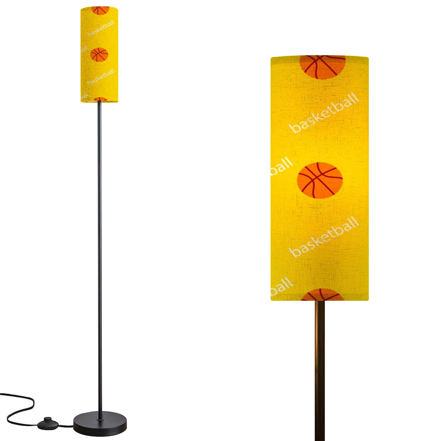 Modern Standing Lamps seamless pattern basketball words Dimmable Floor ...