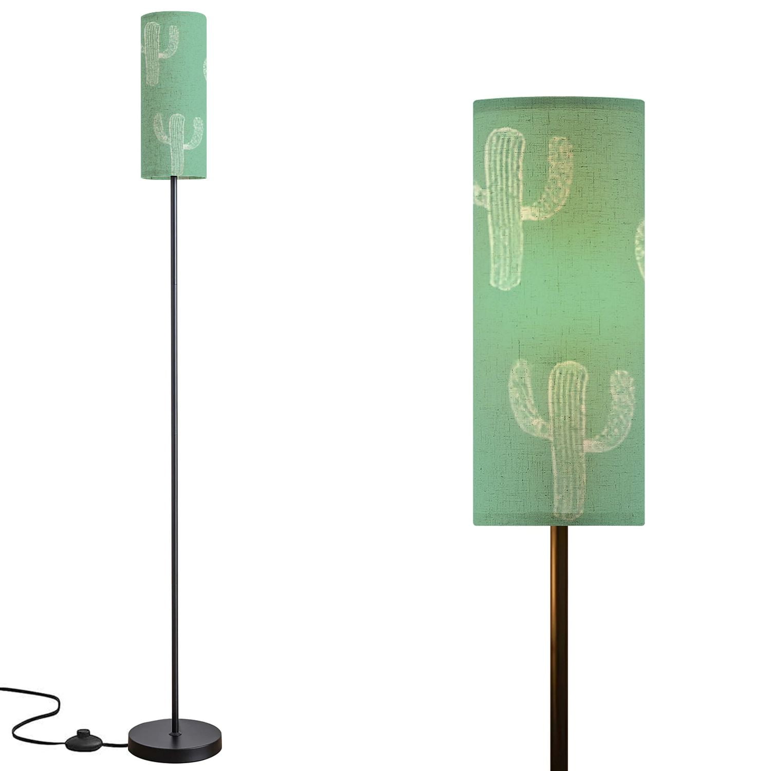 Modern Standing Lamps seamless pattern cactus by hand Dimmable Floor ...
